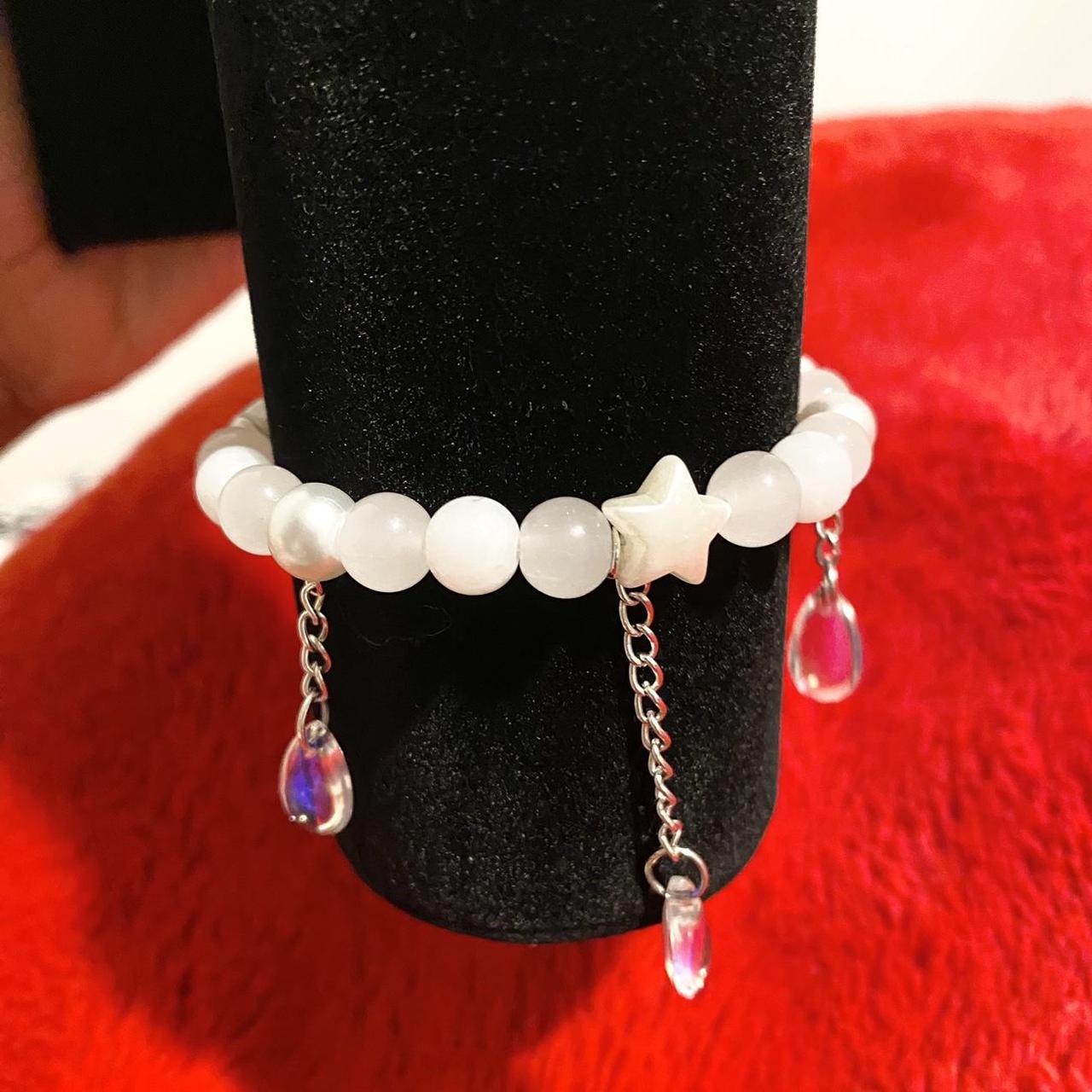 Dangling Glass Raindrop Bracelet - Depop
