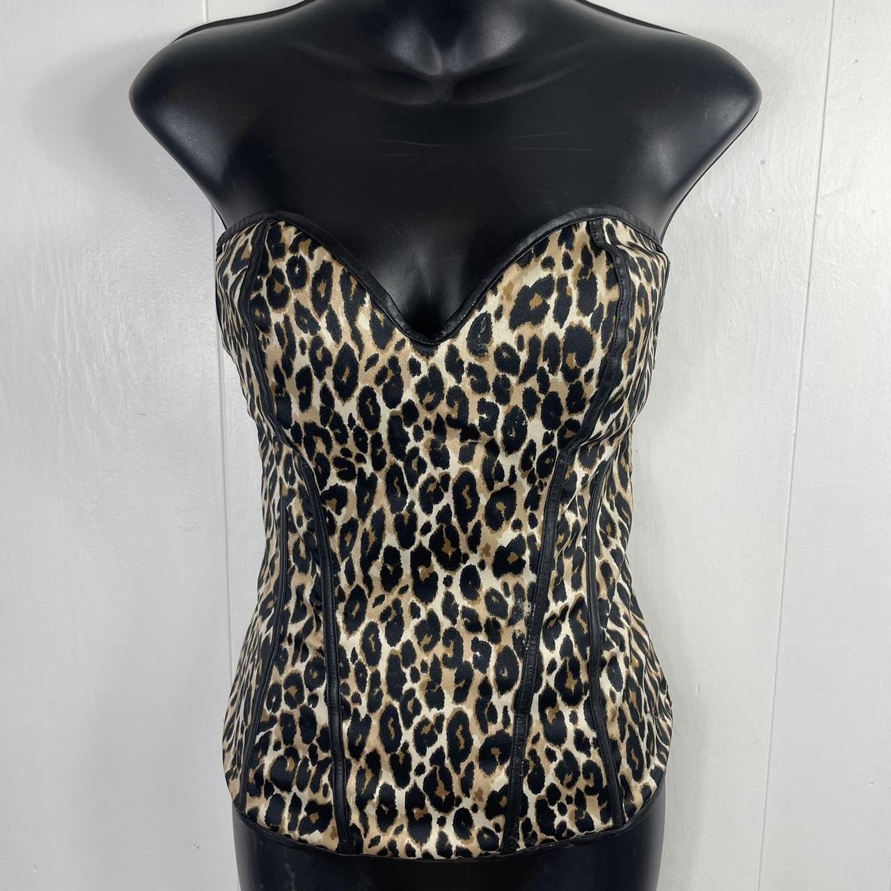 Y2K Cheetah Print Corset Size Large Pit to pit: 15... - Depop