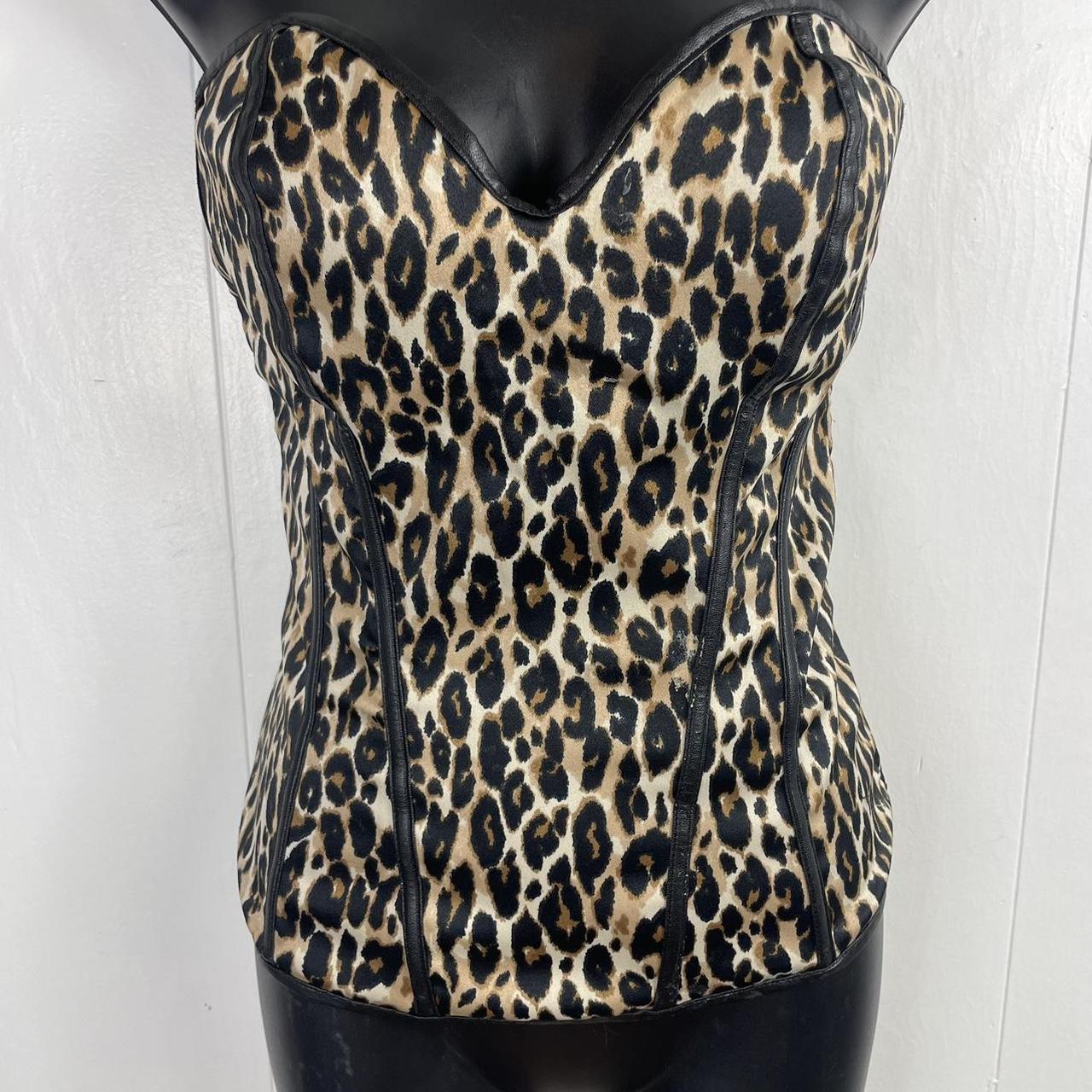 Y2K Cheetah Print Corset Size Large Pit to pit: 15... - Depop