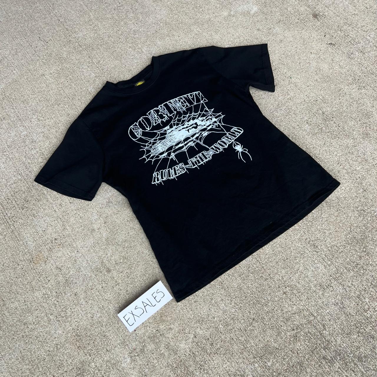 LARGE BLACK SPIDER WEB CORTEIZ SHIRT - MINT... | Depop