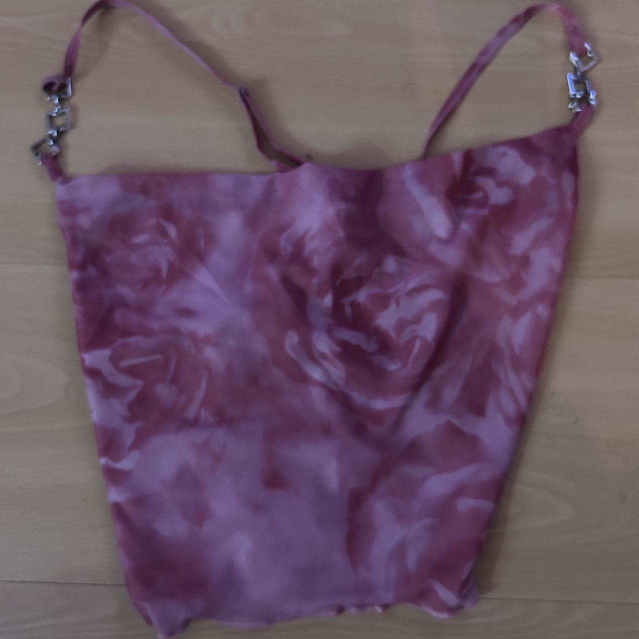 Cider cowl neck floral pink rose tank top with... | Depop