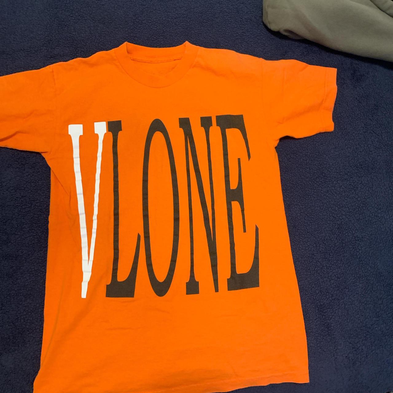 Orange Vlone tee #streetwear tag unintentionally... - Depop