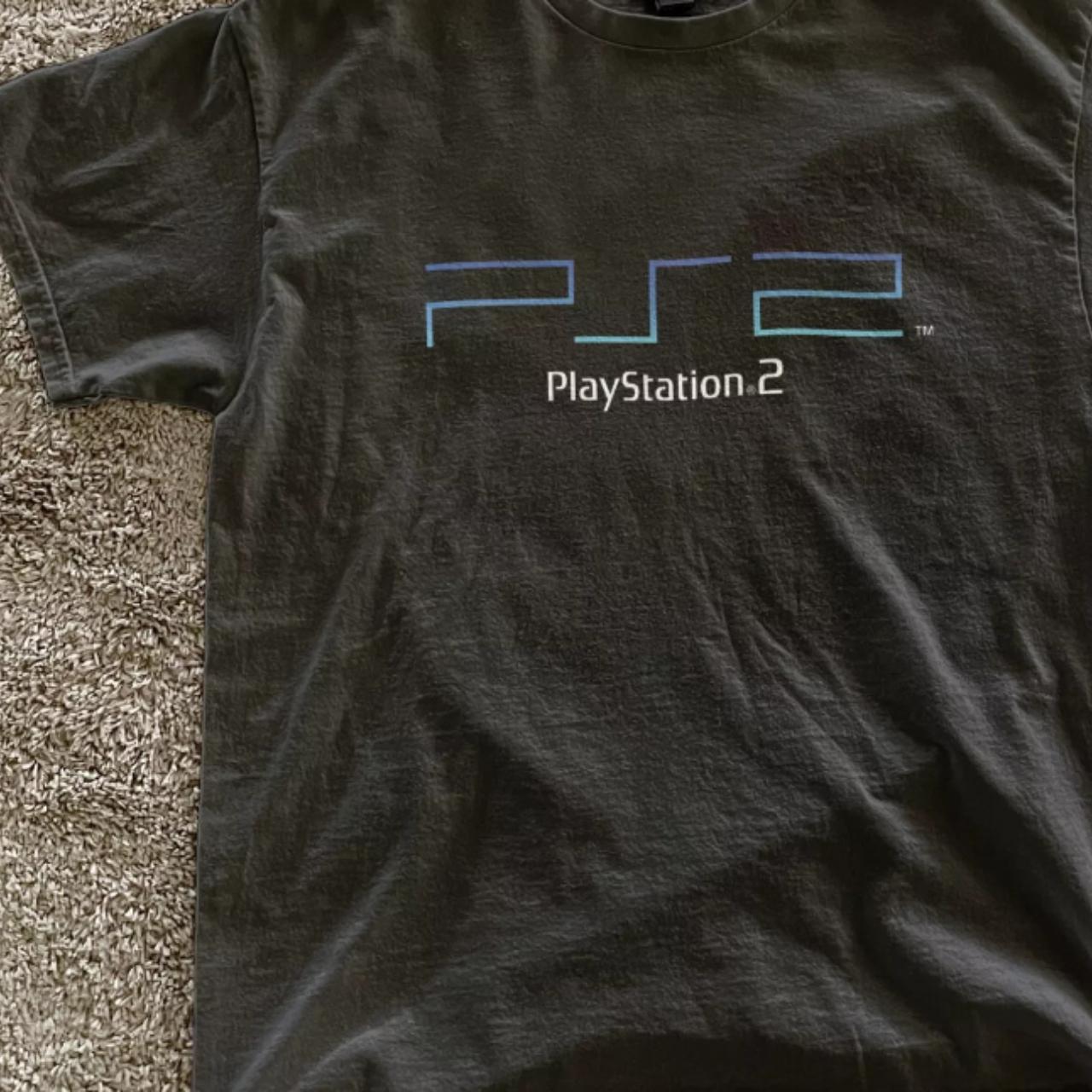 PS2 logo retro playstation tshirt 2000s era Vintage... - Depop