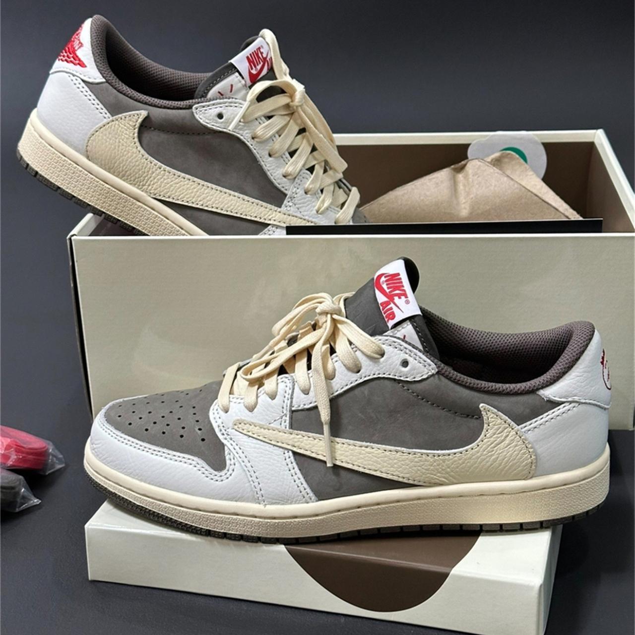 Nike Travis Scott x Air Jordan 1 Retro low reverse... - Depop