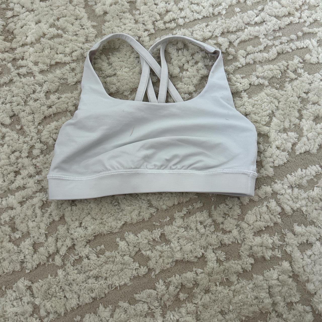 Size 2. No padding. Lululemon white bra - Depop
