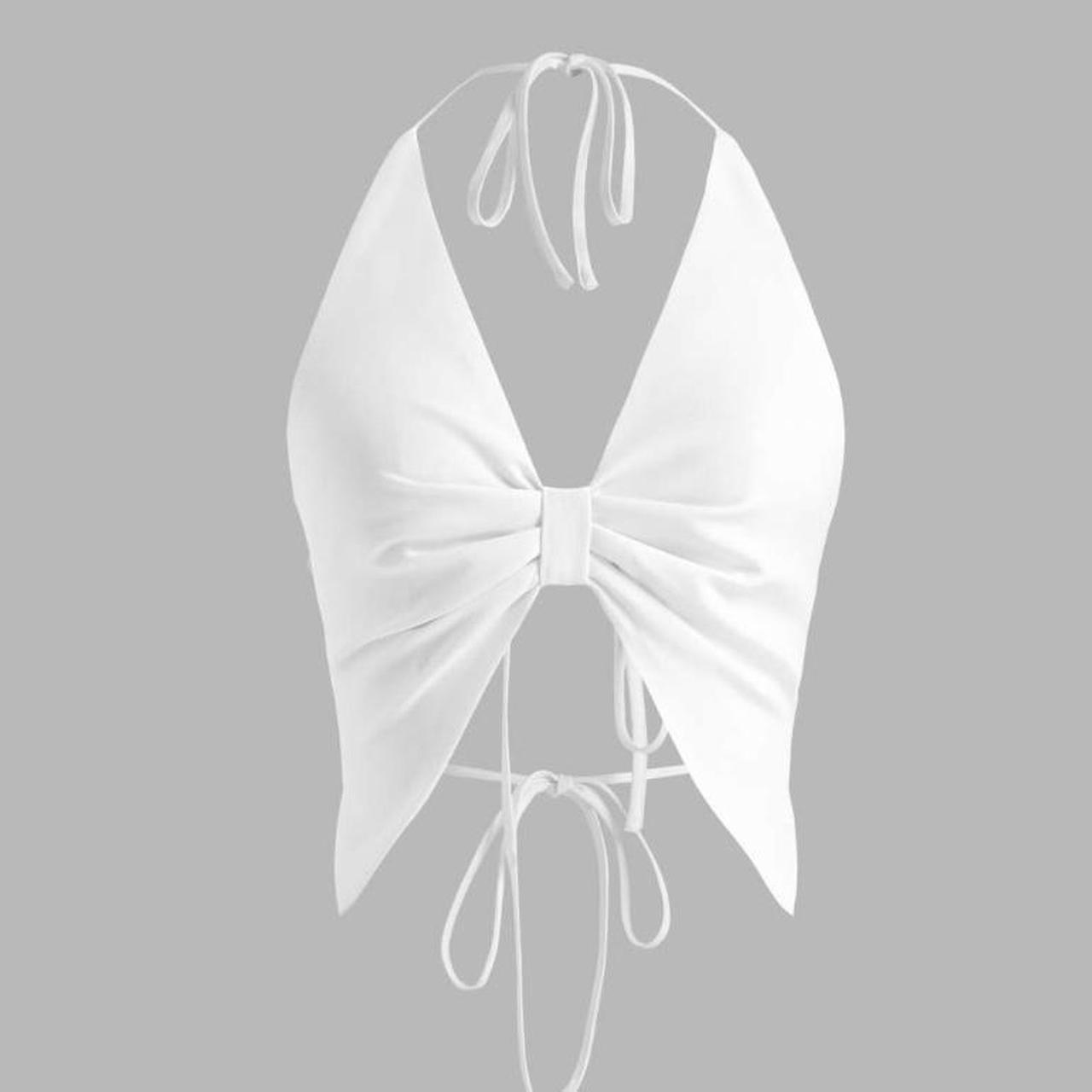 Cider Bow Halter Backless Crop Top #Cider #Backless... - Depop