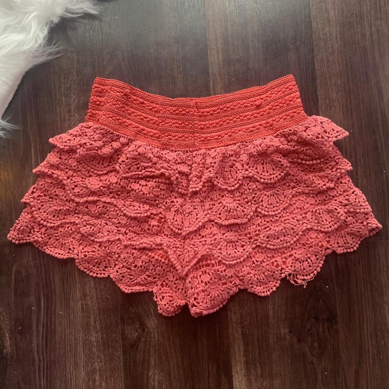 Red lace shorts. I believe they are from Kohls.... - Depop