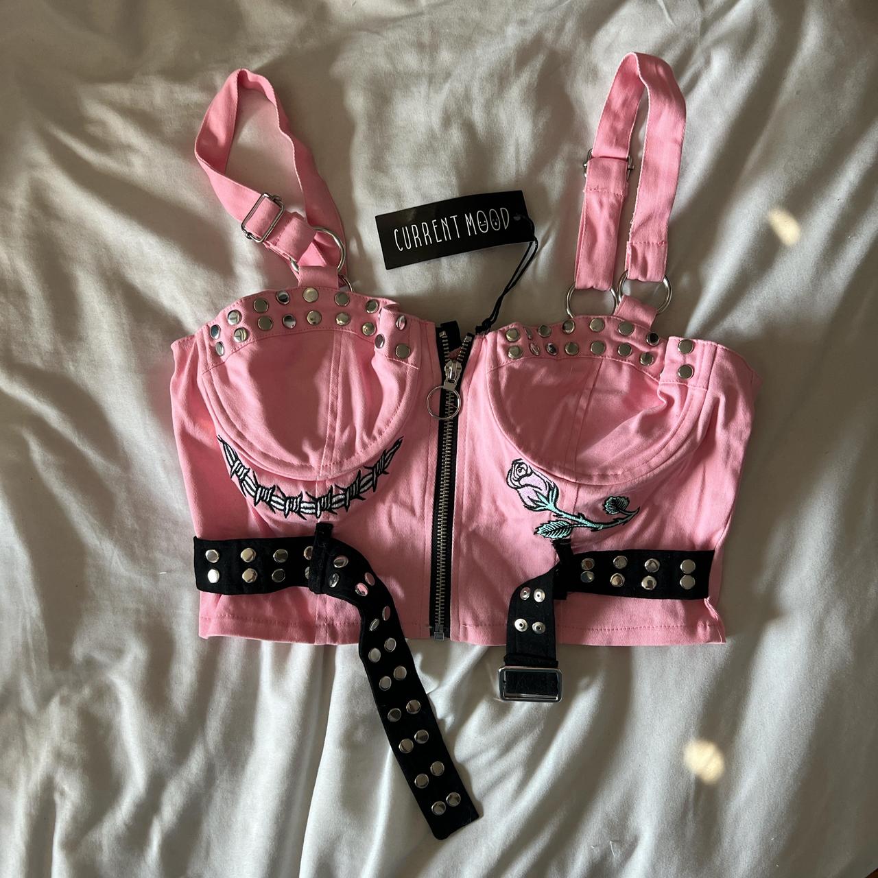Pink Biker top - Depop