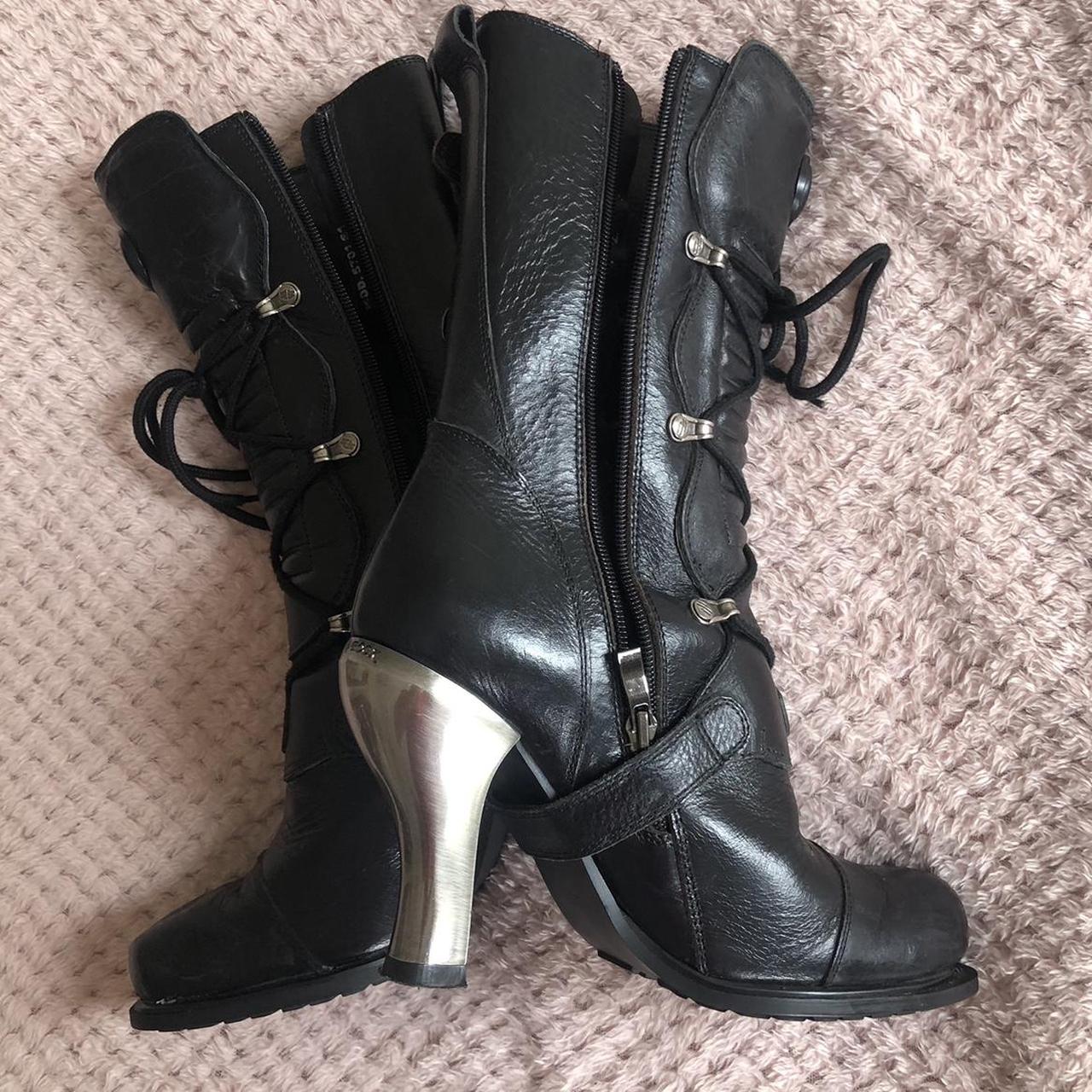 New Rock Women's Black Boots | Depop