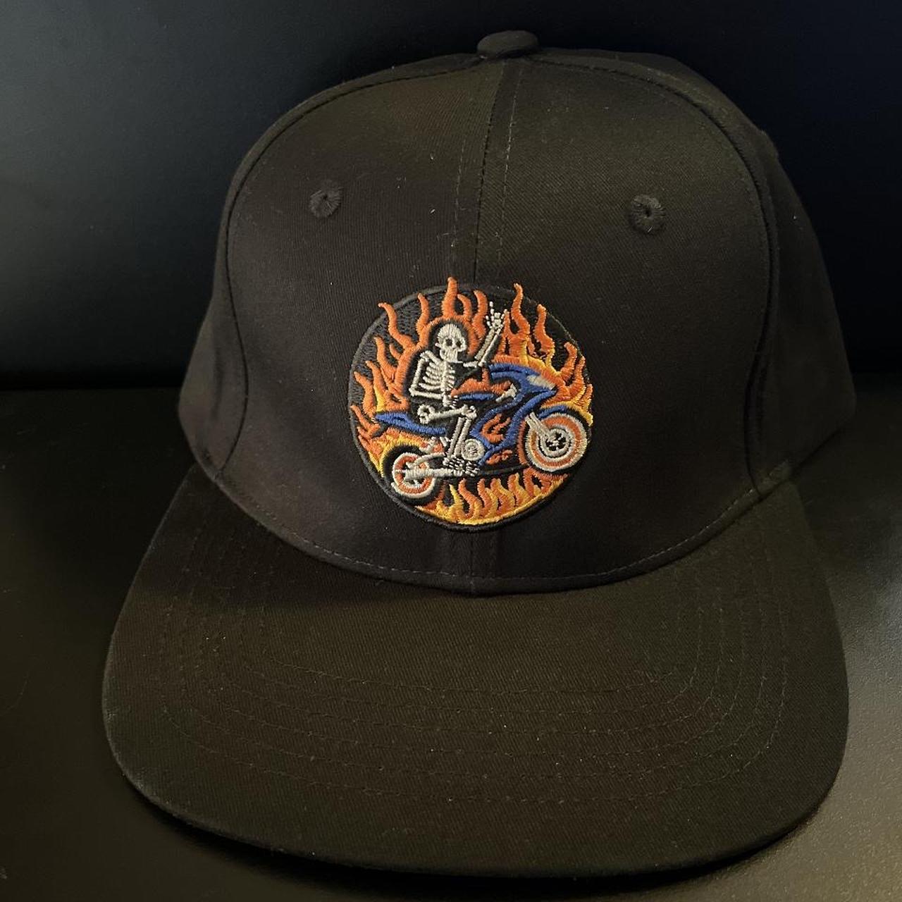 Black and orange Ghost Rider hat... | Depop