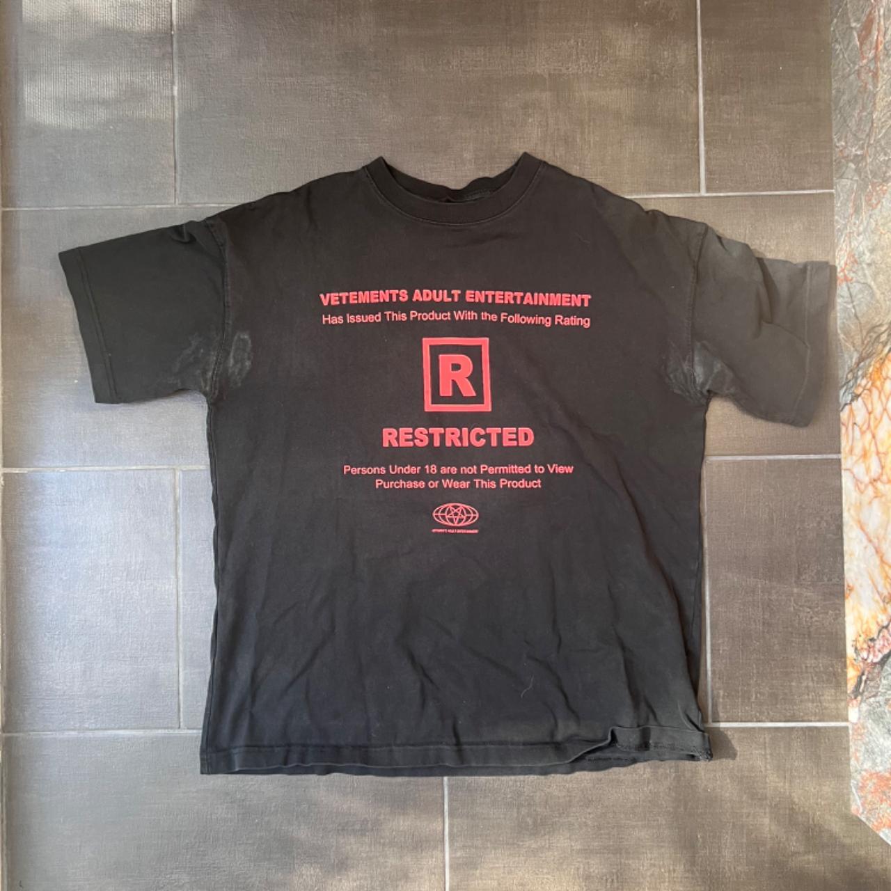 Vetements Restricted T marks on pits easily reliable... - Depop