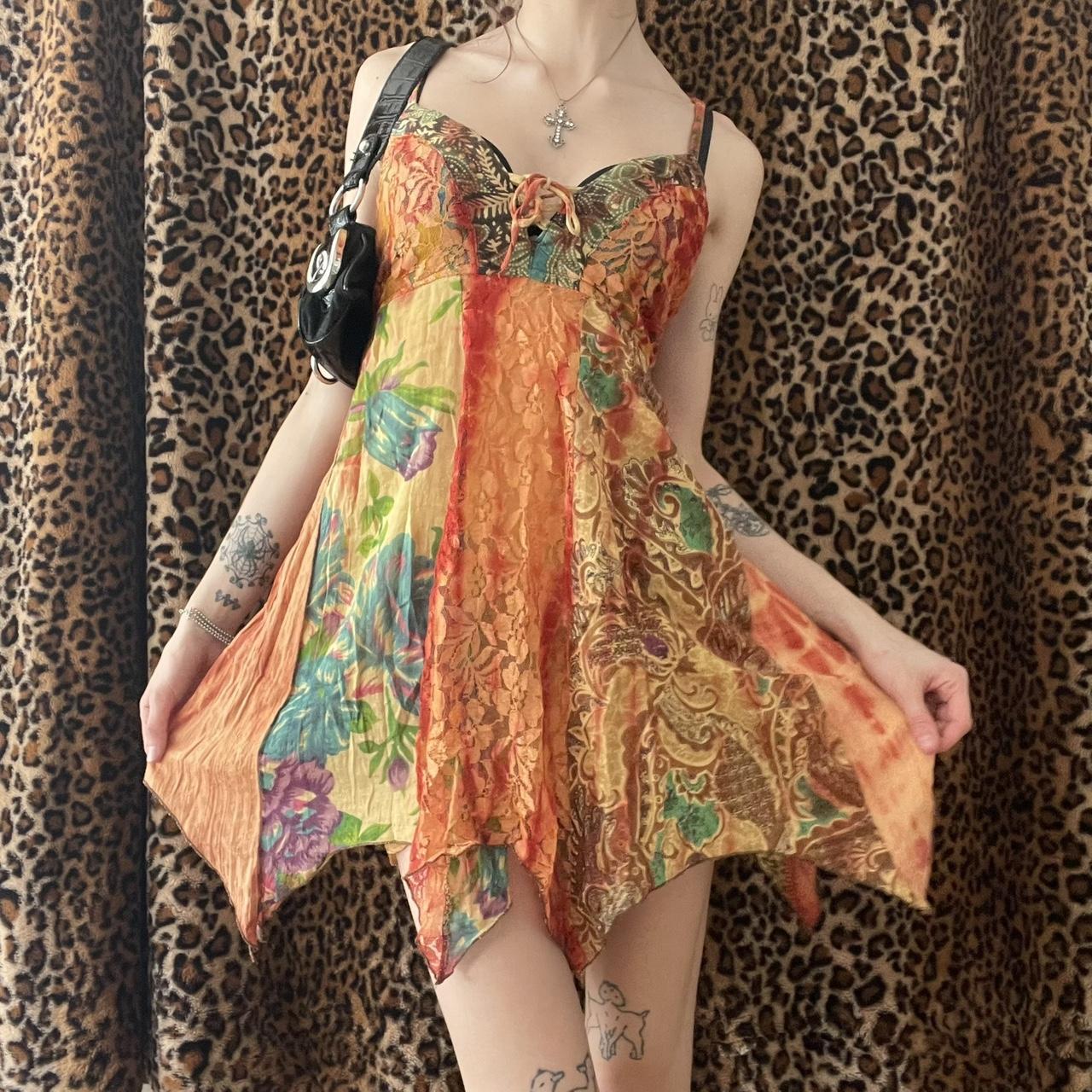 🧡 Y2K 2000s Fairycore Funky Threads Baby Doll... | Depop