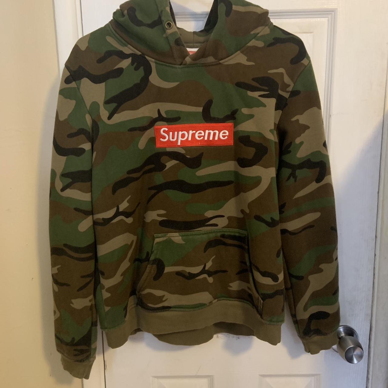 Supreme army camo hoodie box logo Personal... | Depop