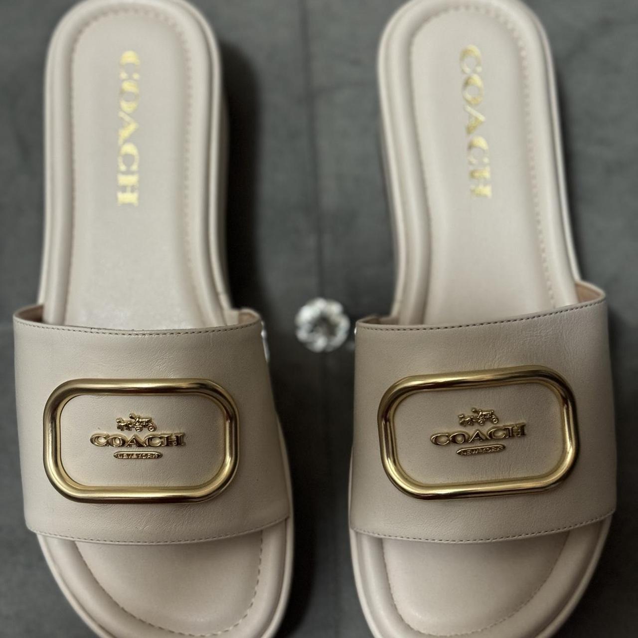 Cream Coach slides #CoachSlides cream, slides,... | Depop