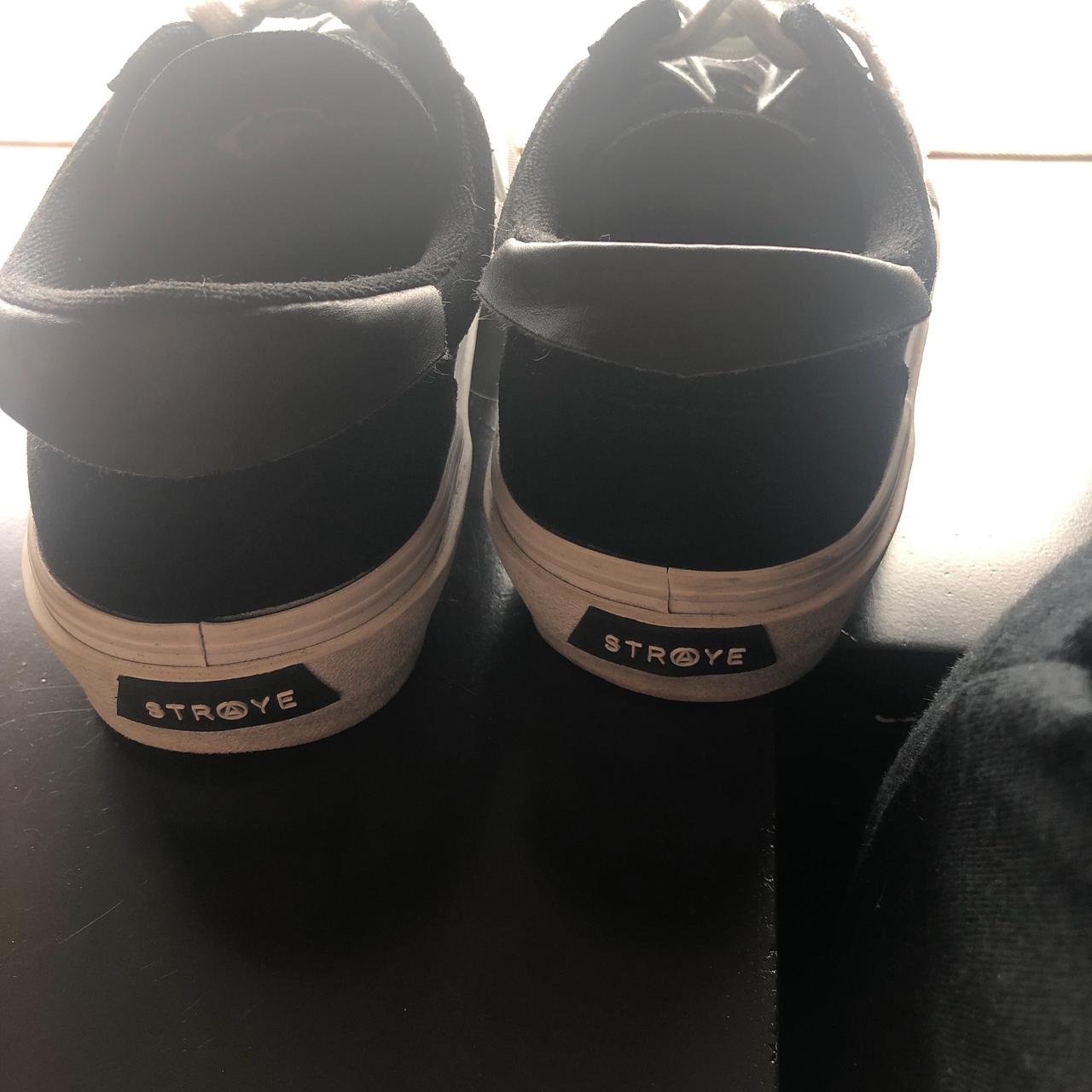 Straye skate shoes 9.5 black white - Depop