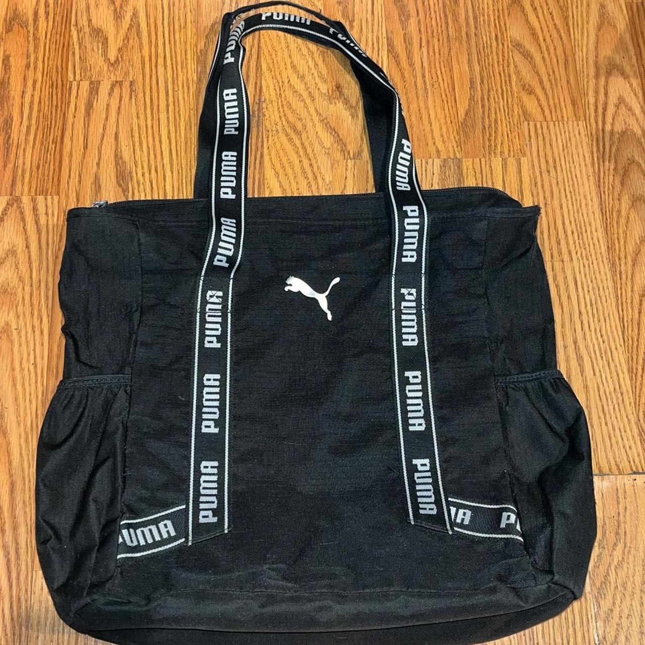 Black Puma tote bag with double handles #PumaTote... | Depop