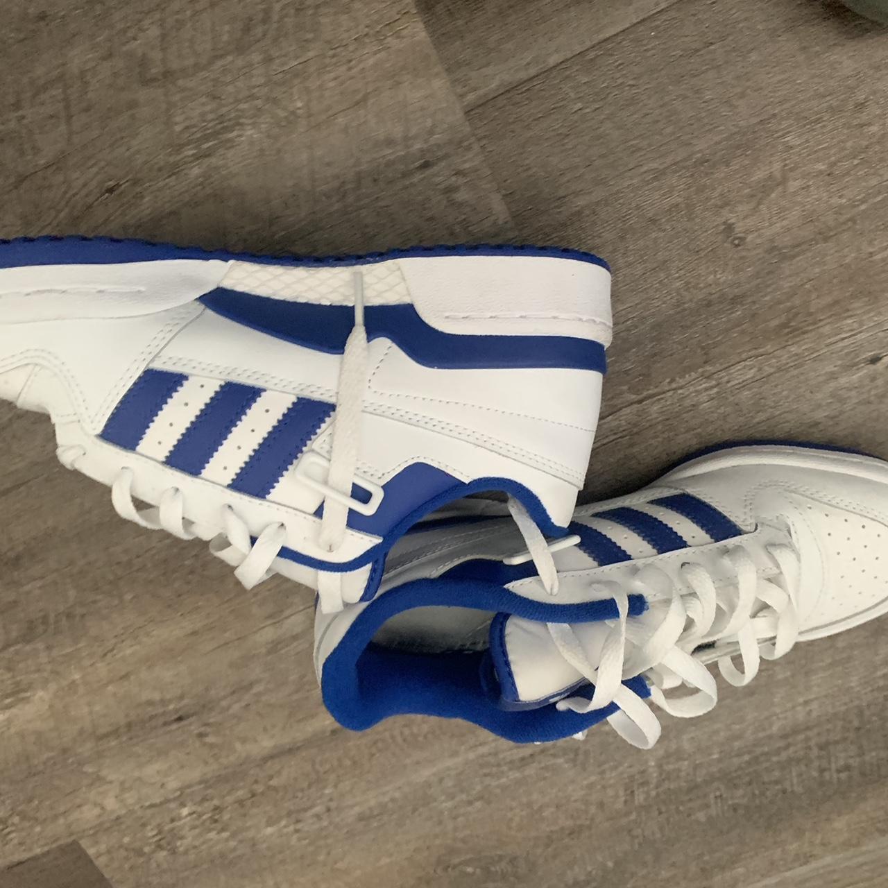 Blue and white adidas - Depop