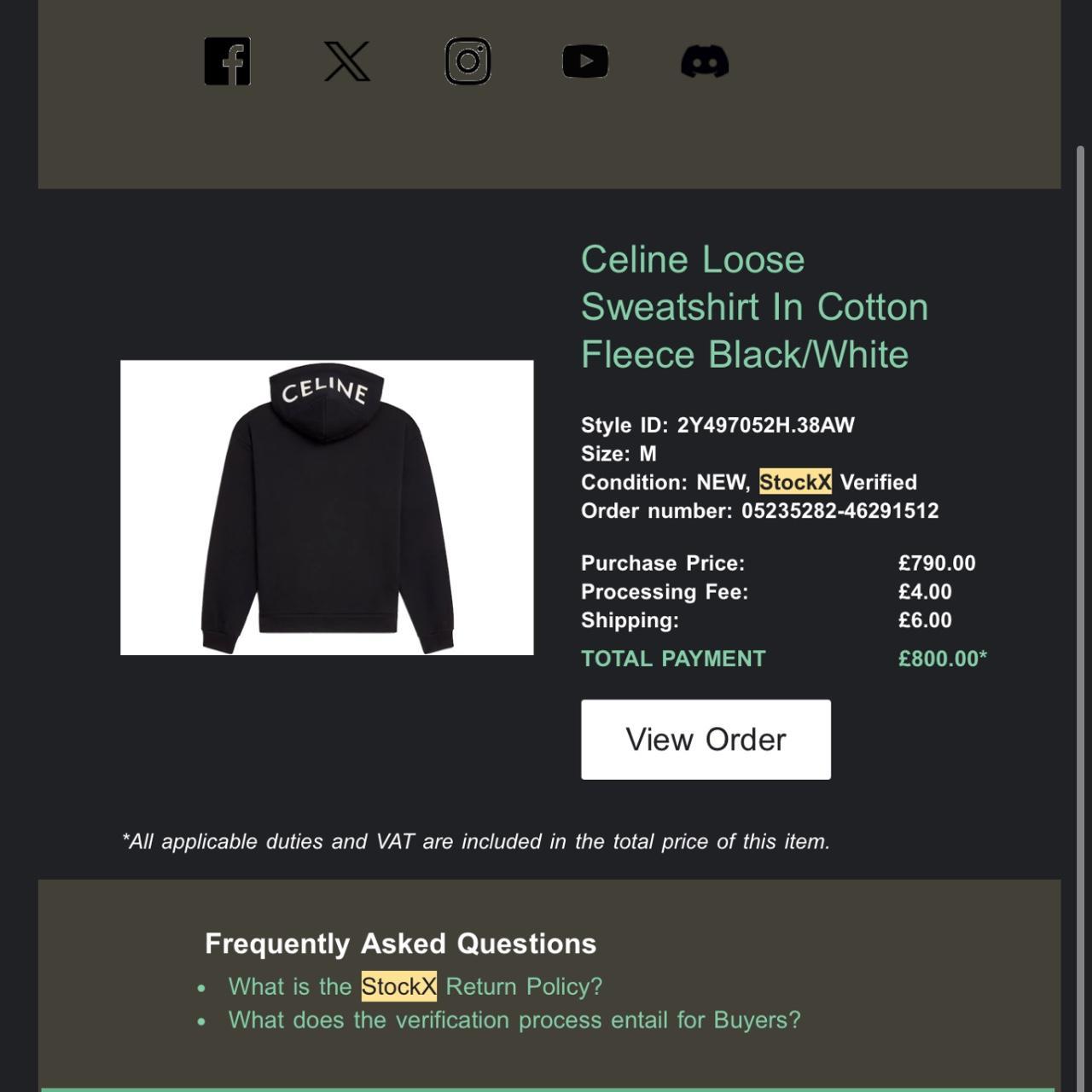 Celine Zip up Hoodie Size Medium 100% Authentic... | Depop