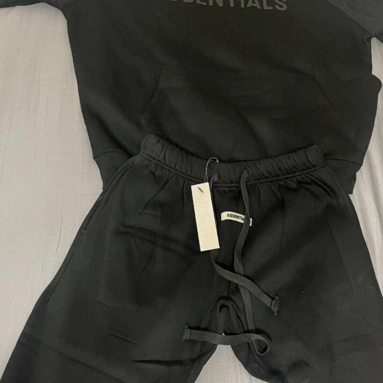 Black essential hoodie - Depop