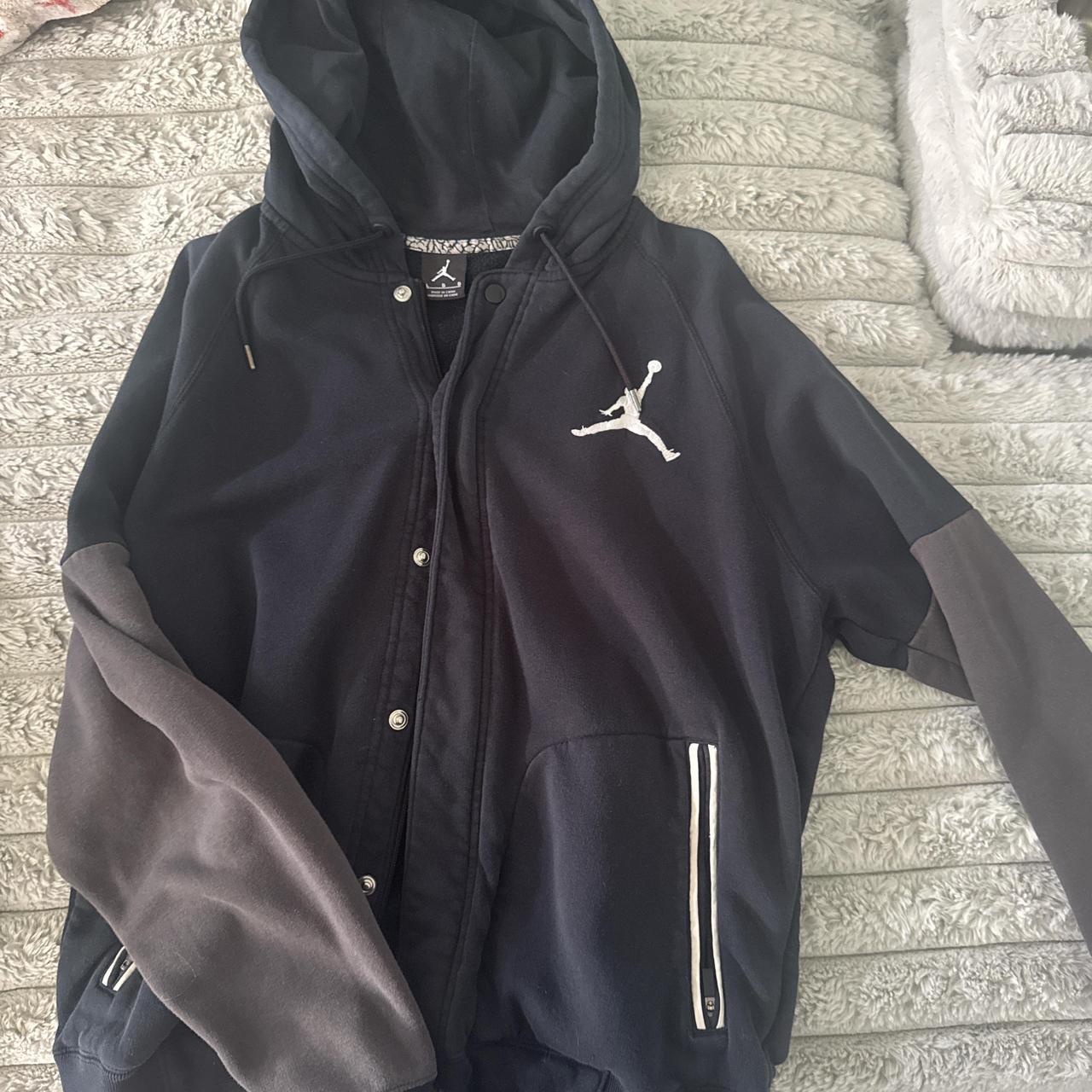 Large Black Air Jordan Zip-Up Men’s Lightly worn | Depop