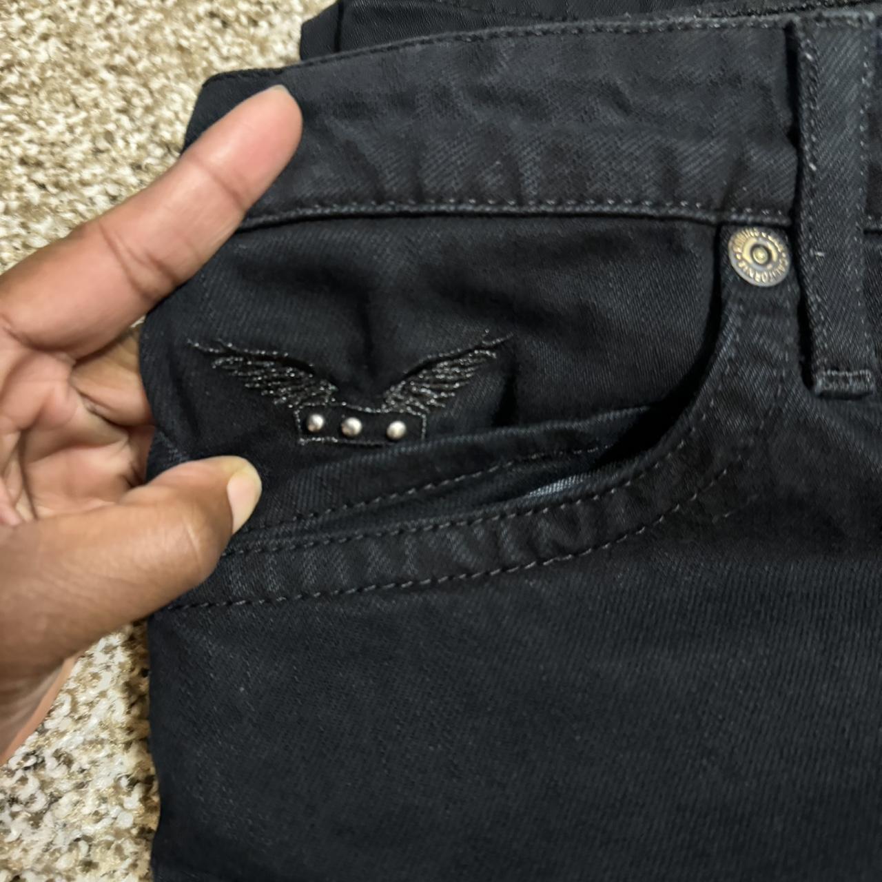 Black and red rhinestone Robin Jeans #Robinjeans - Depop