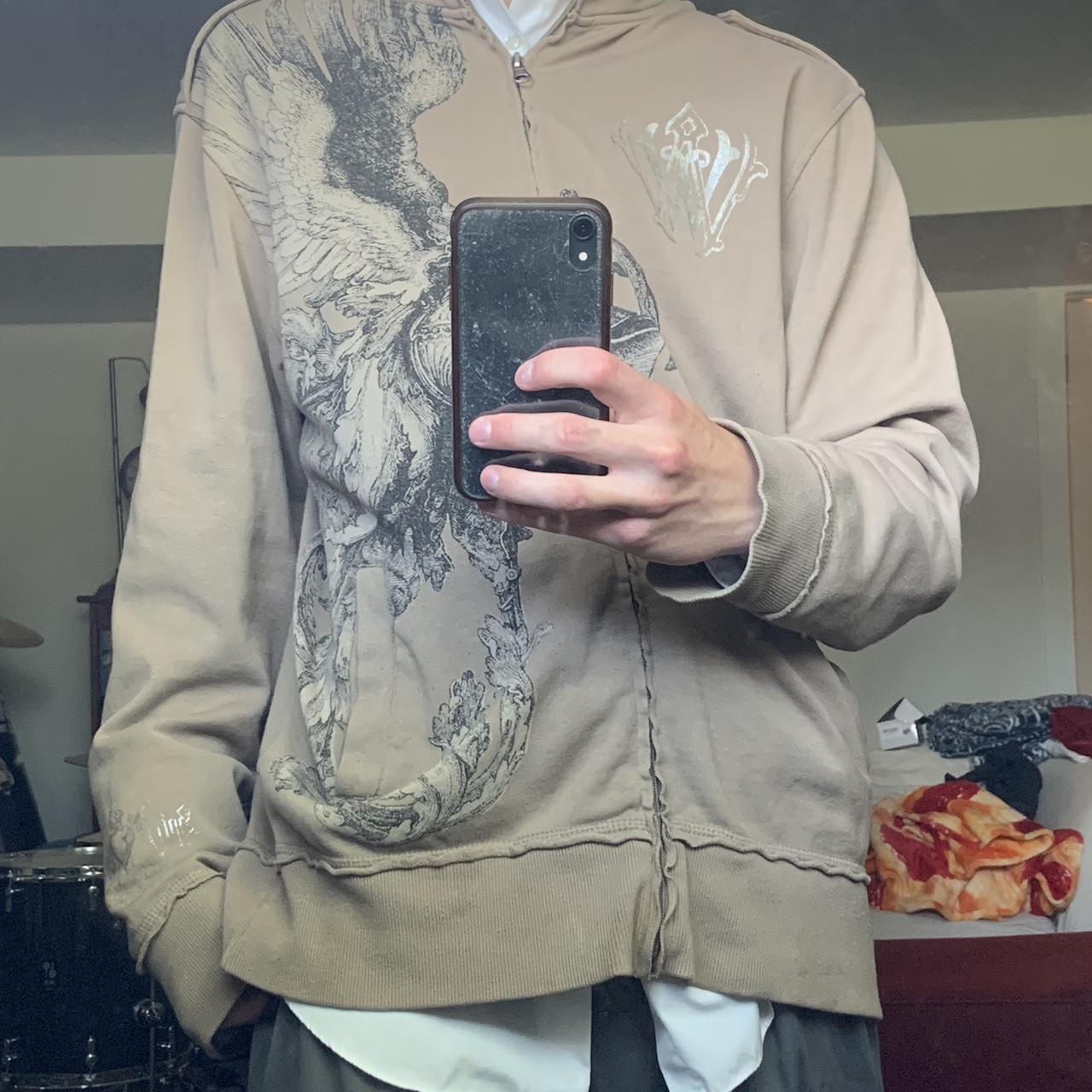 fire y2k affliction style zip up jacket no tag, but... | Depop