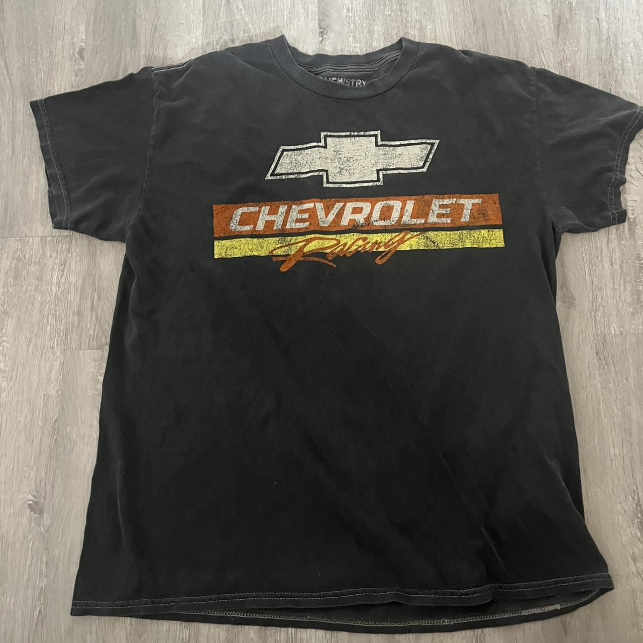 Dark Gray Vintage Chevrolet Racing T-Shirt Size... - Depop