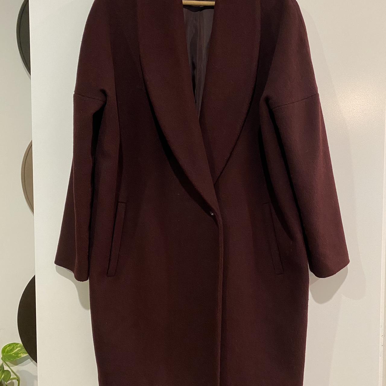 Emerge Burgundy Wool Coat. Size 12. Fits size 12 to... - Depop