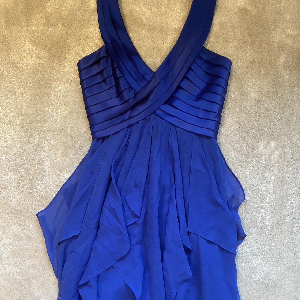 Blue beautiful evening dress. Fits a size Small - Depop