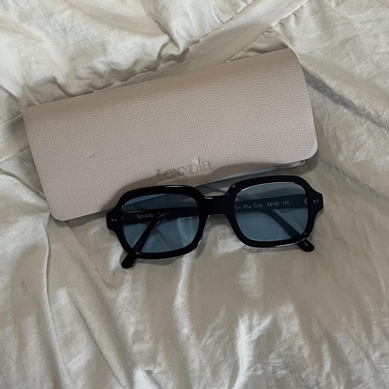 Lexxola Women's Blue and Black Sunglasses | Depop