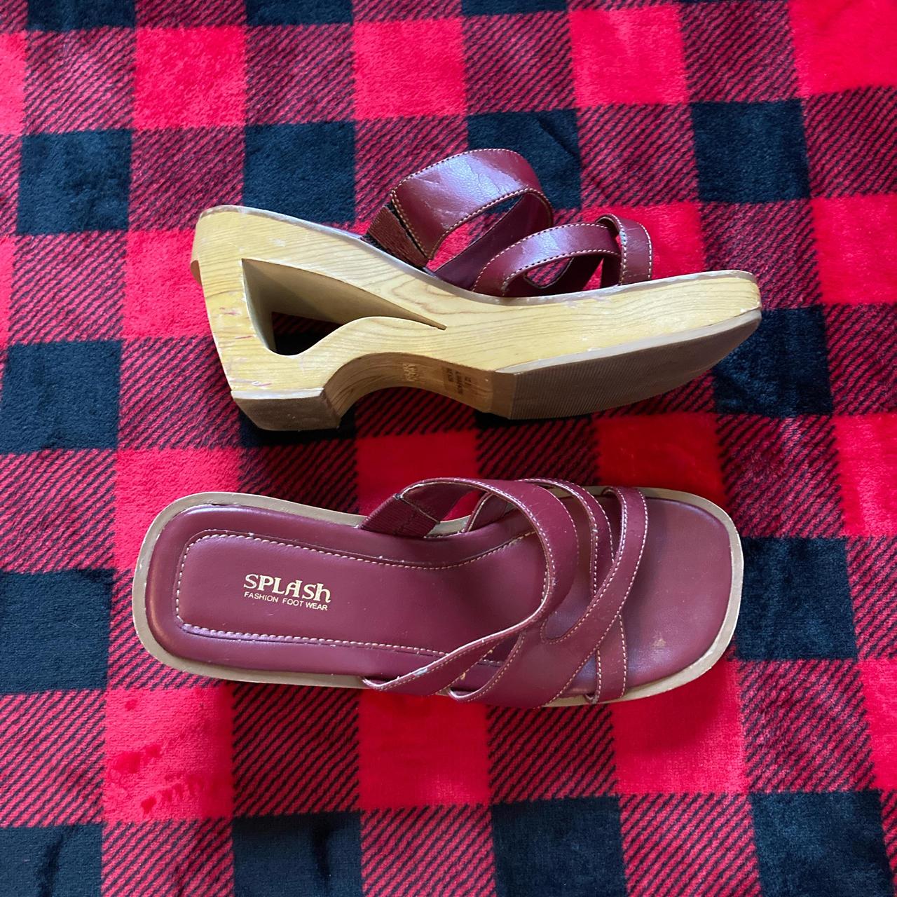 vintage block heels size 6.5 brand is Splash red... | Depop