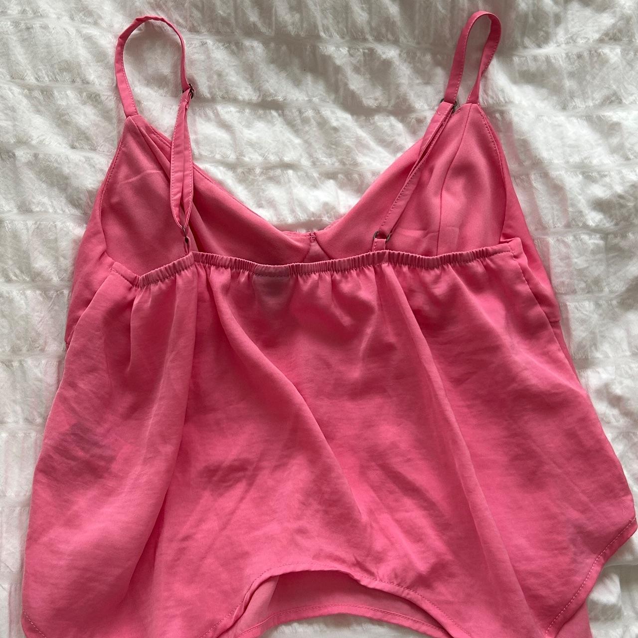 flowy pink tank top! WORN ONCE!! perfect condition,... | Depop