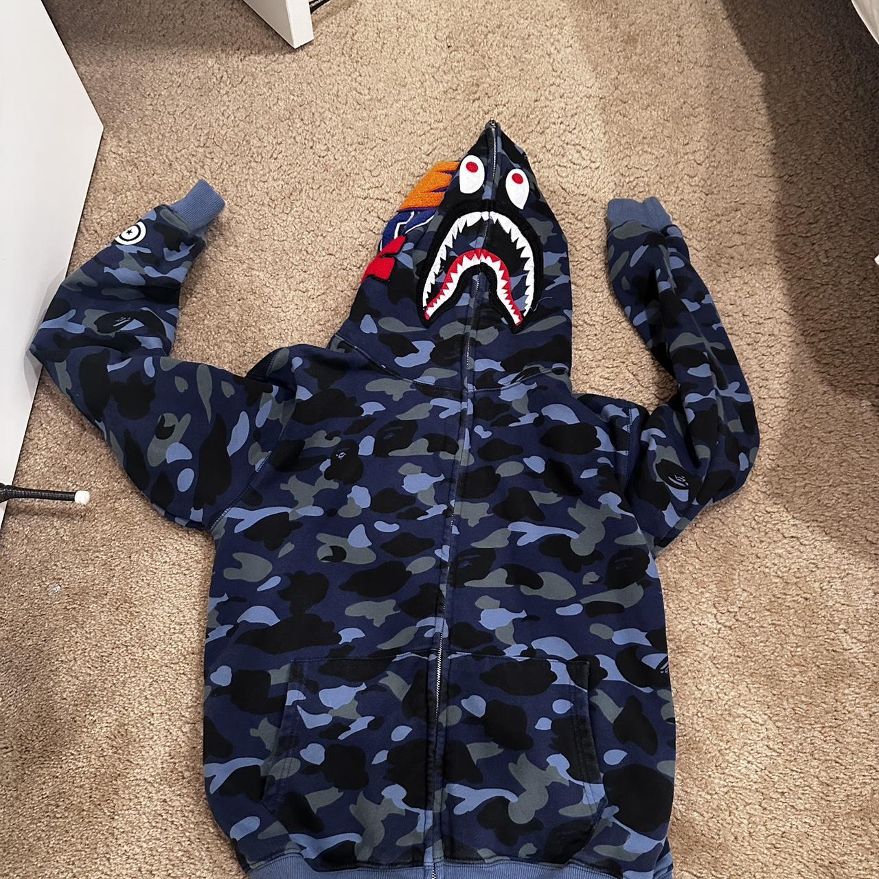 Authentic bape zip up navy blue camo full zip | Depop