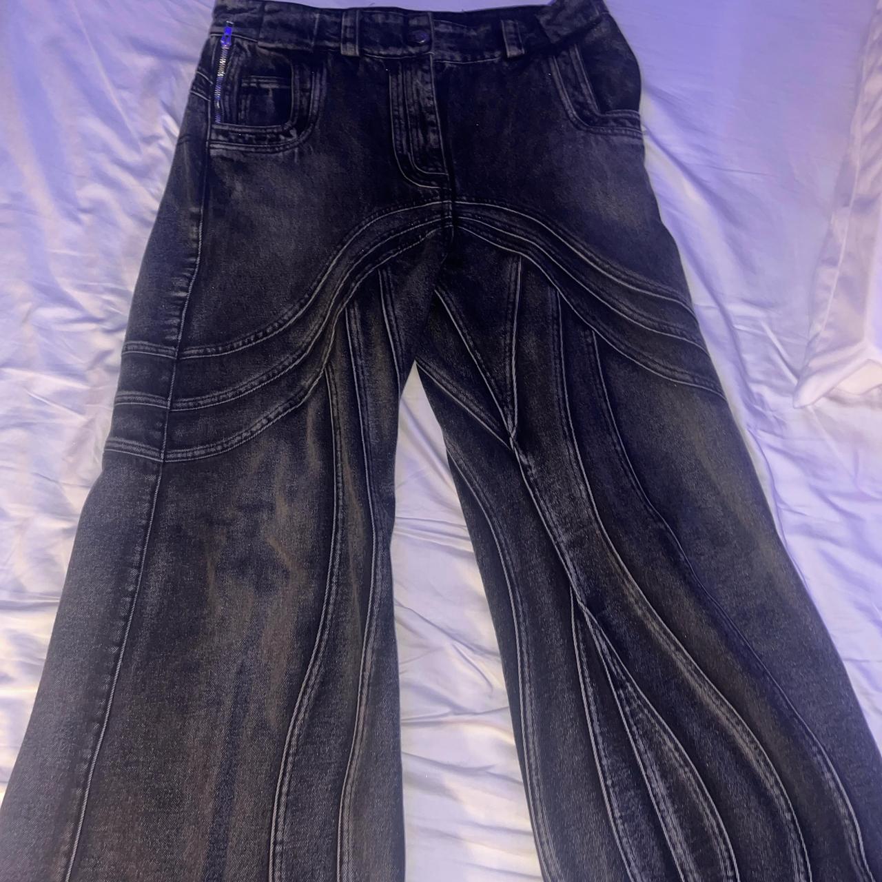 Large NFS flared Black Denim (No Faith Studios) +... - Depop