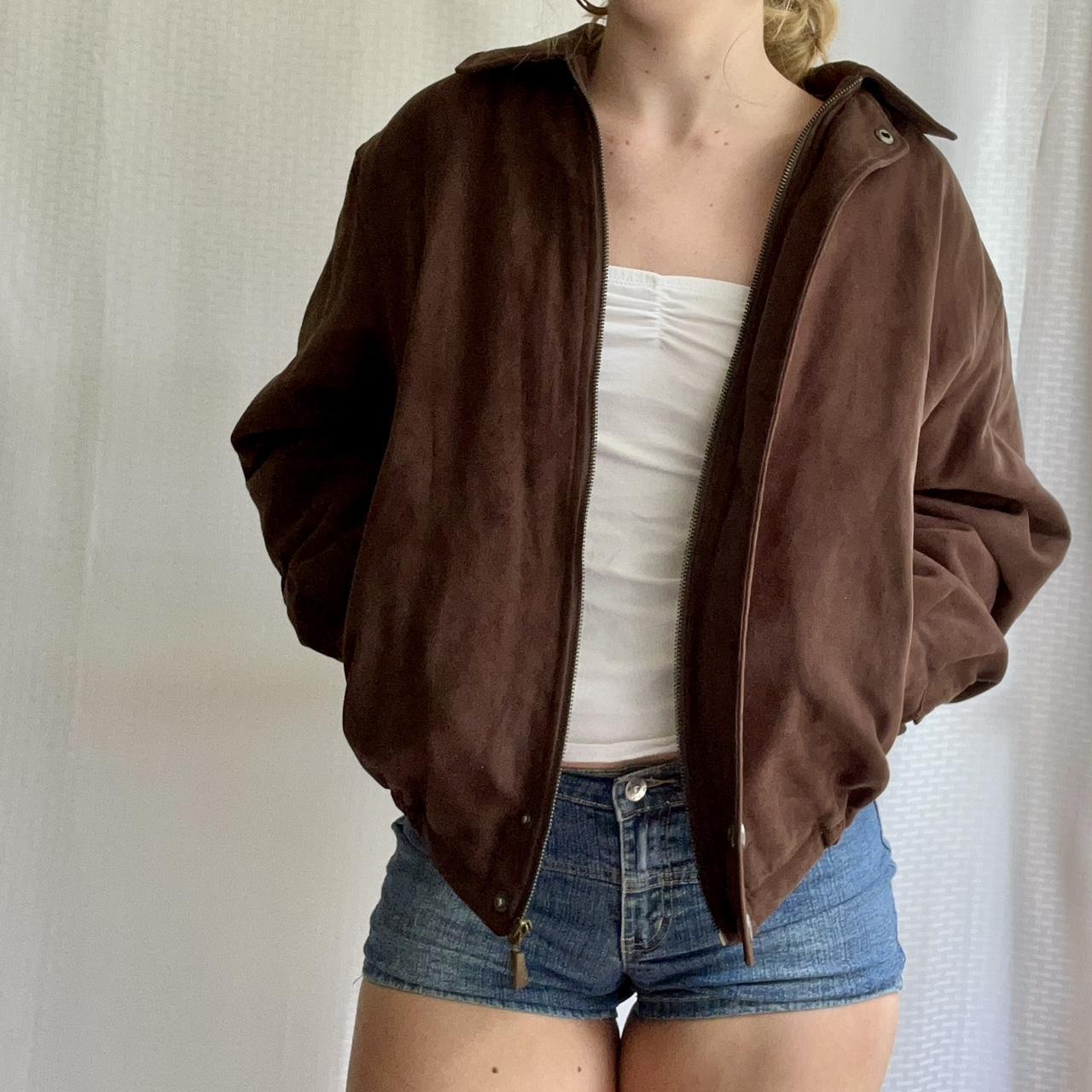 weatherproof brown oversized faux suede utility... - Depop