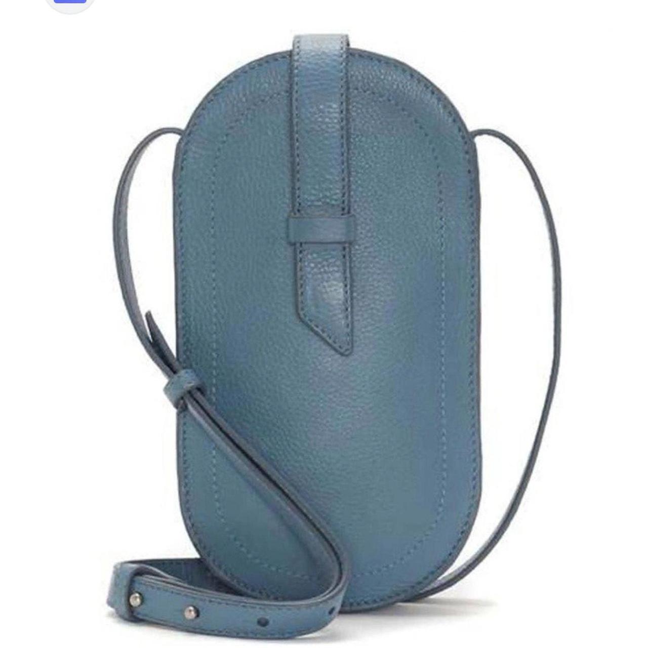 Lucky Brand blue leather crossbody wallet purse... - Depop