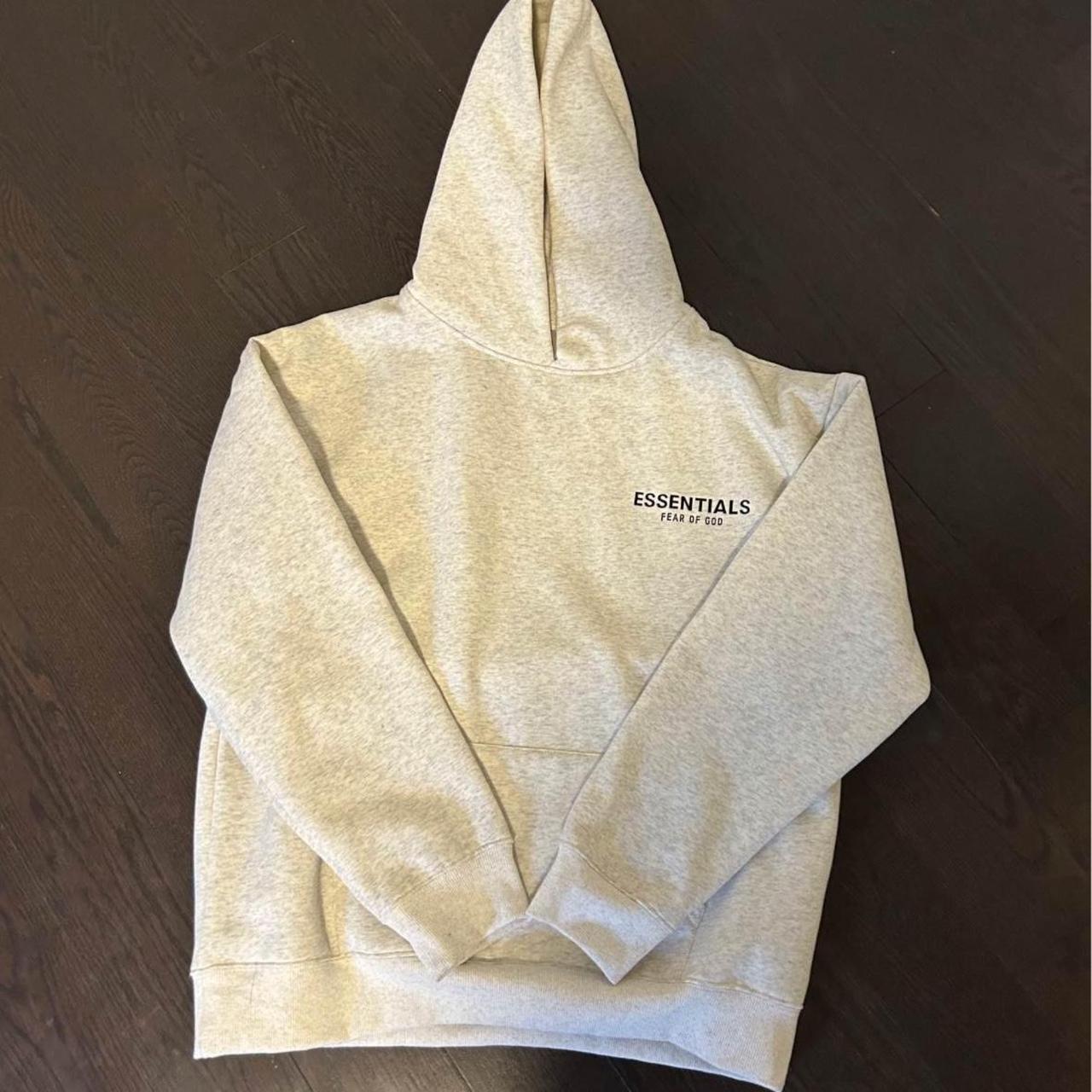 Light oatmeal essentials hoodie size Small - Depop