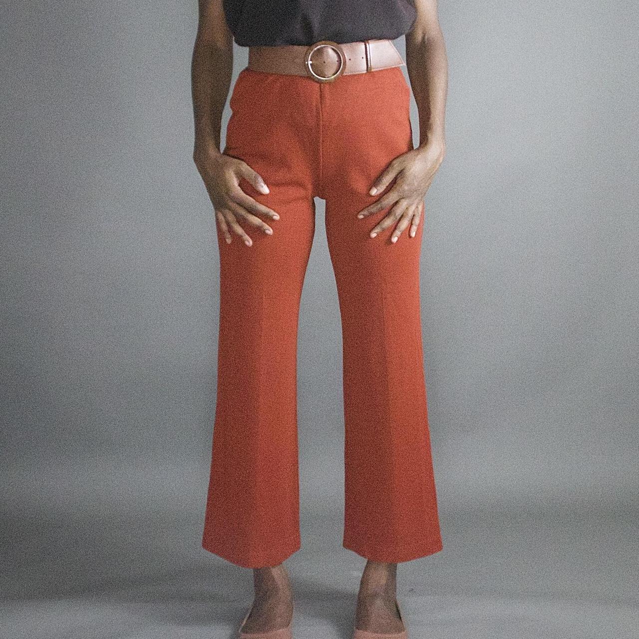 Vintage Sassy Miss High Waisted Brunt Orange/Rust... - Depop