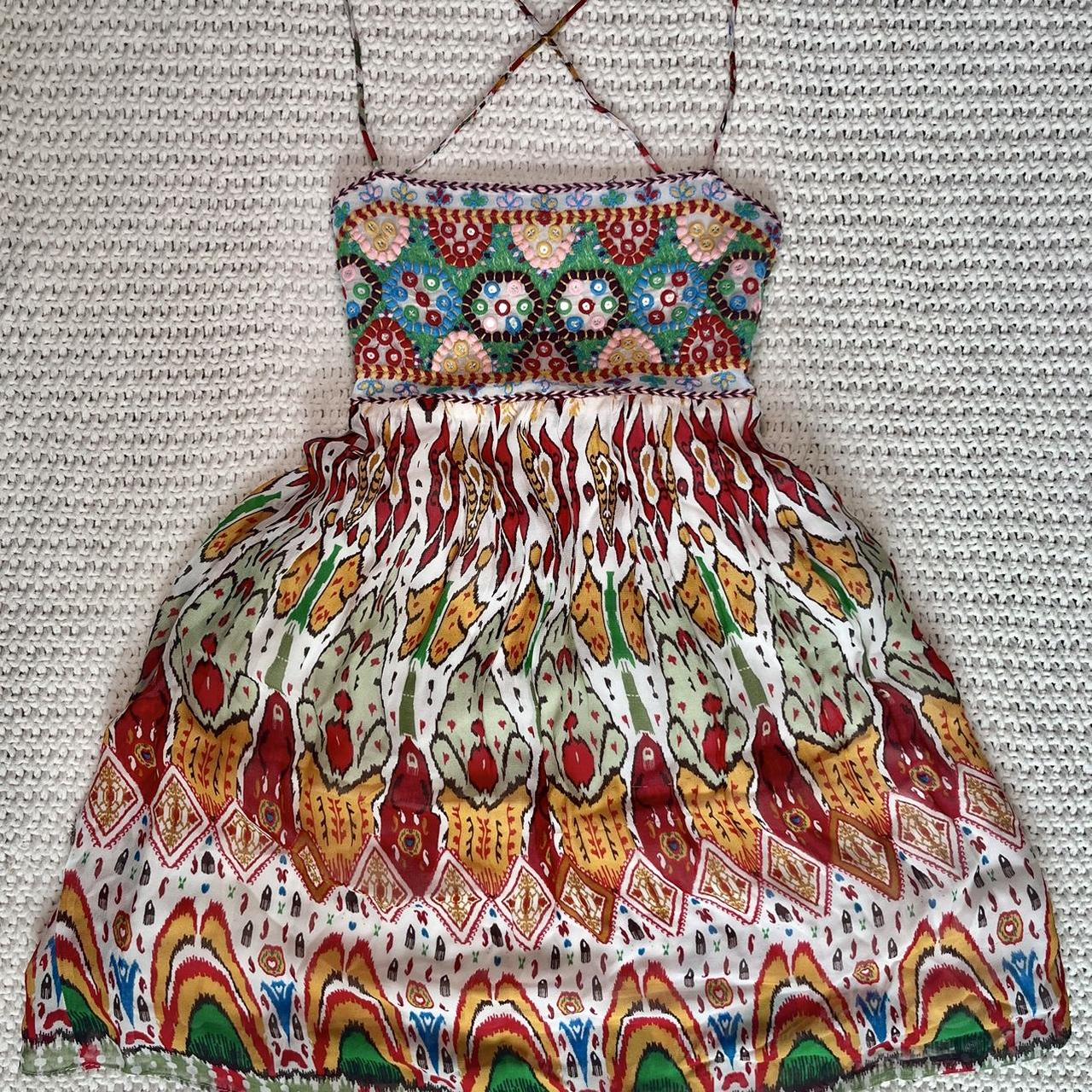 European Embroidered Stitched Sundress Embroidered... - Depop