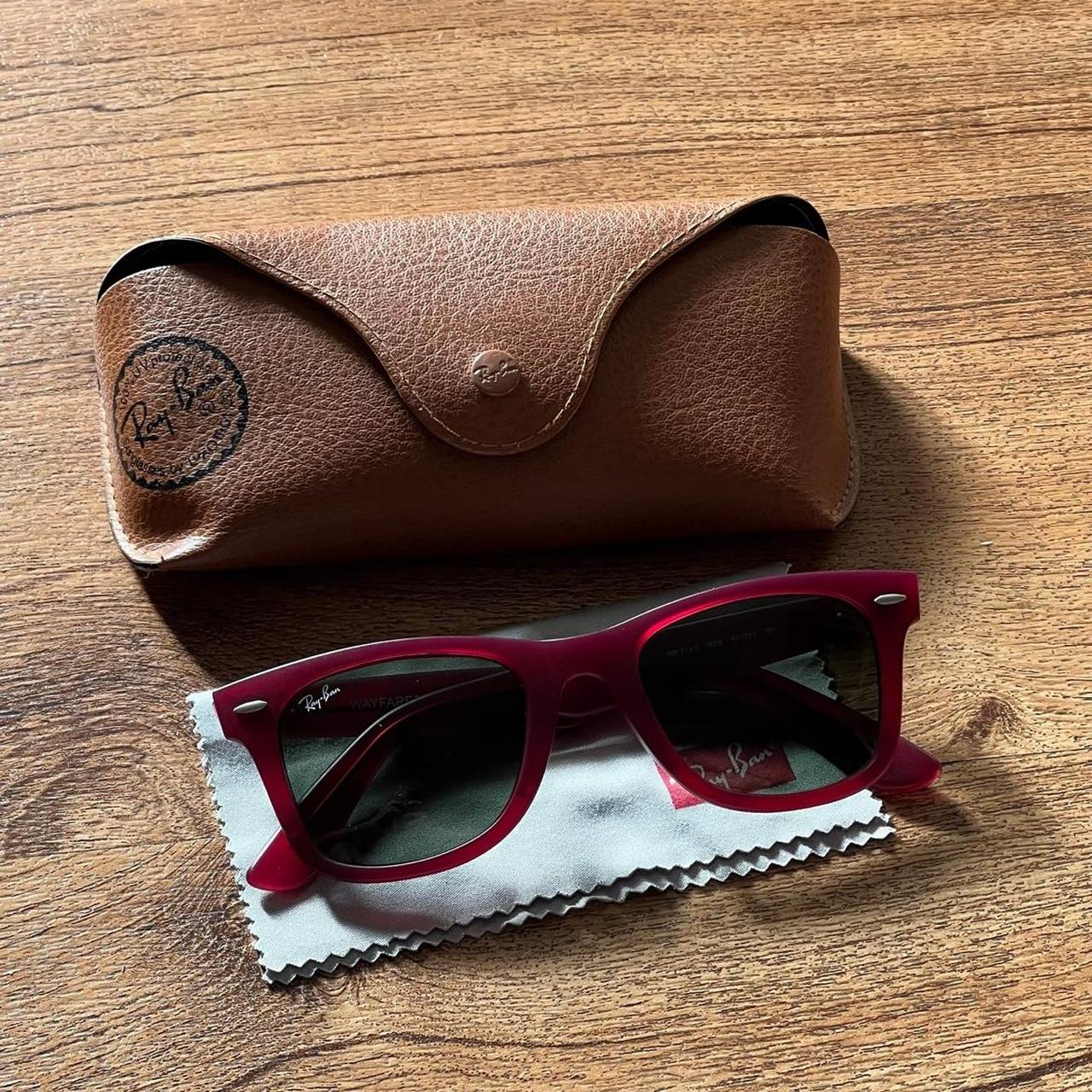 Ray ban sunglasses Dark magenta color mat... | Depop