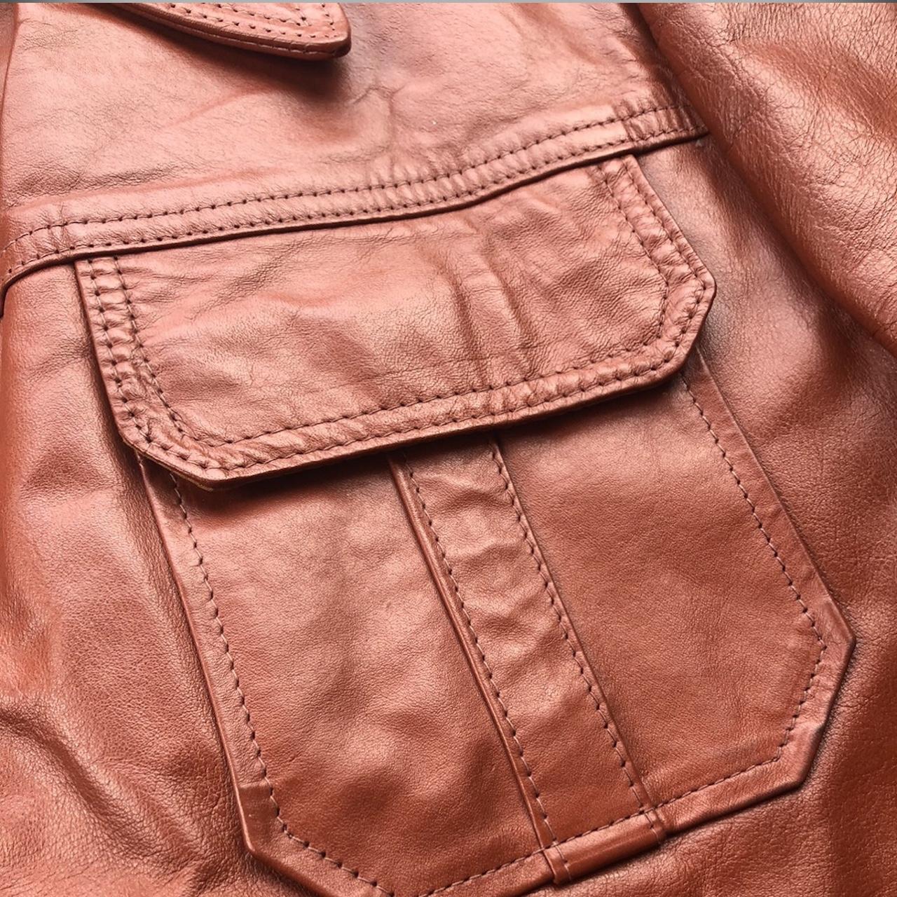 Vintage faux leather vegan brown talon 60s 70s jacket - Depop