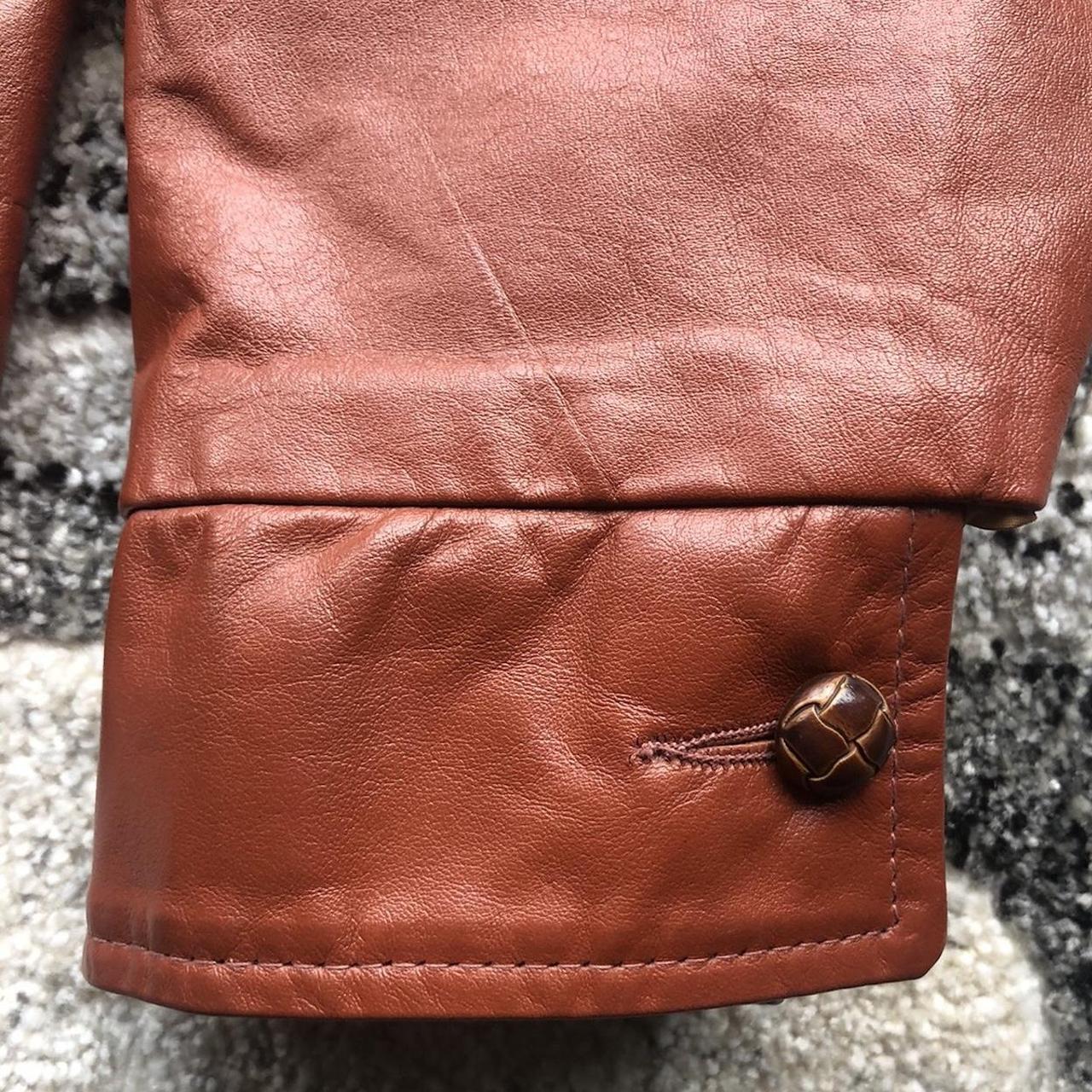 Vintage faux leather vegan brown talon 60s 70s jacket - Depop