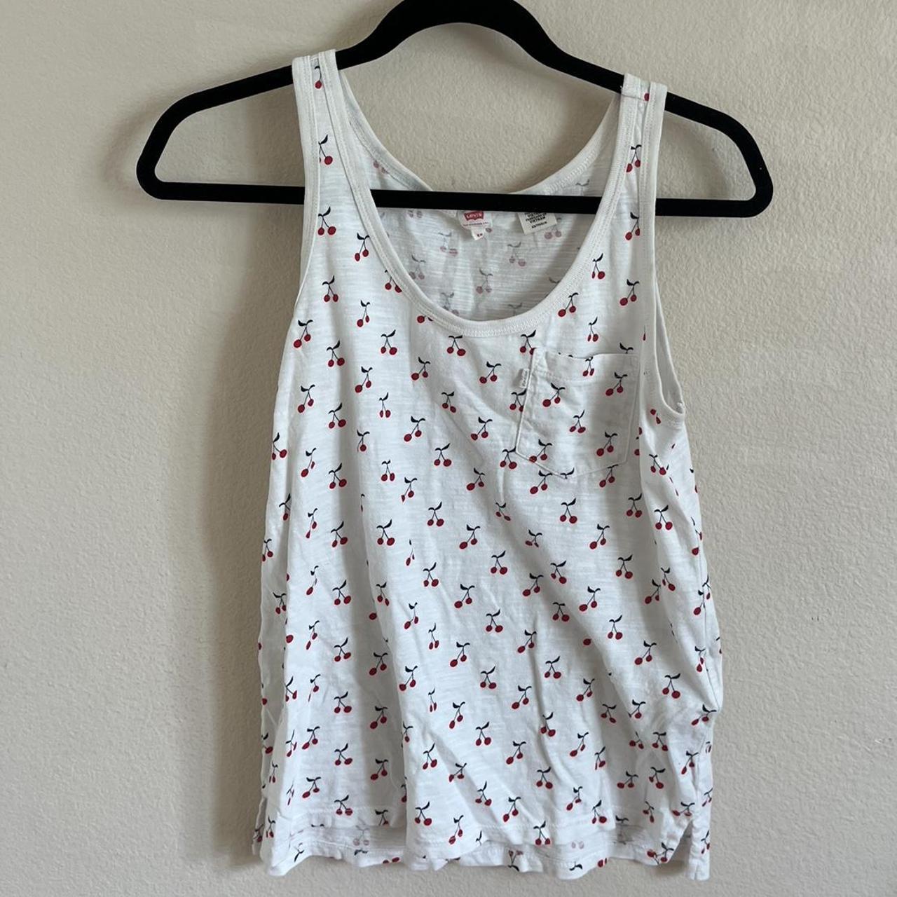 Levi’s cherry tank • cute Levi’s tank with pocket... - Depop