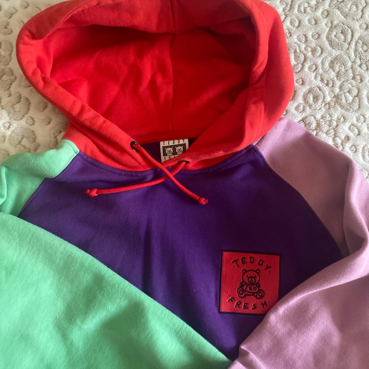 Teddy Fresh colorblock hoodie - multicoloured... | Depop