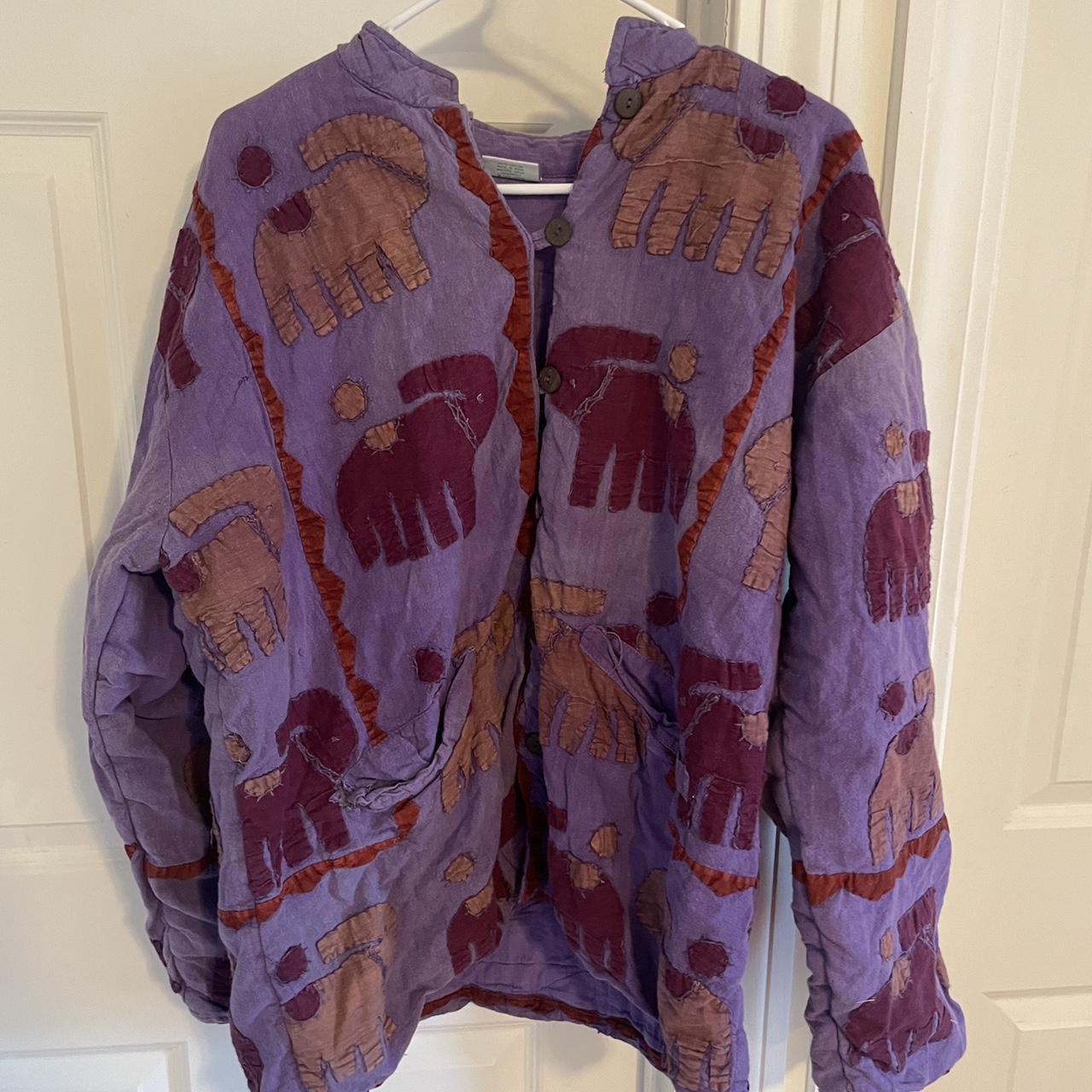 Neelam Purple Elephant Jacket made in India - Depop