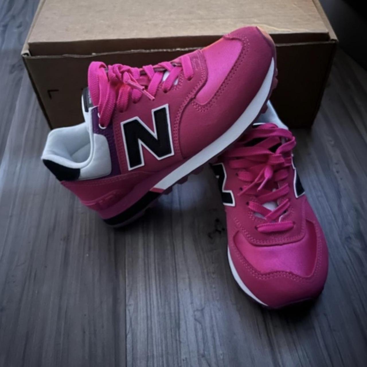 New Balance pink trainers Practically new , never worn - Depop