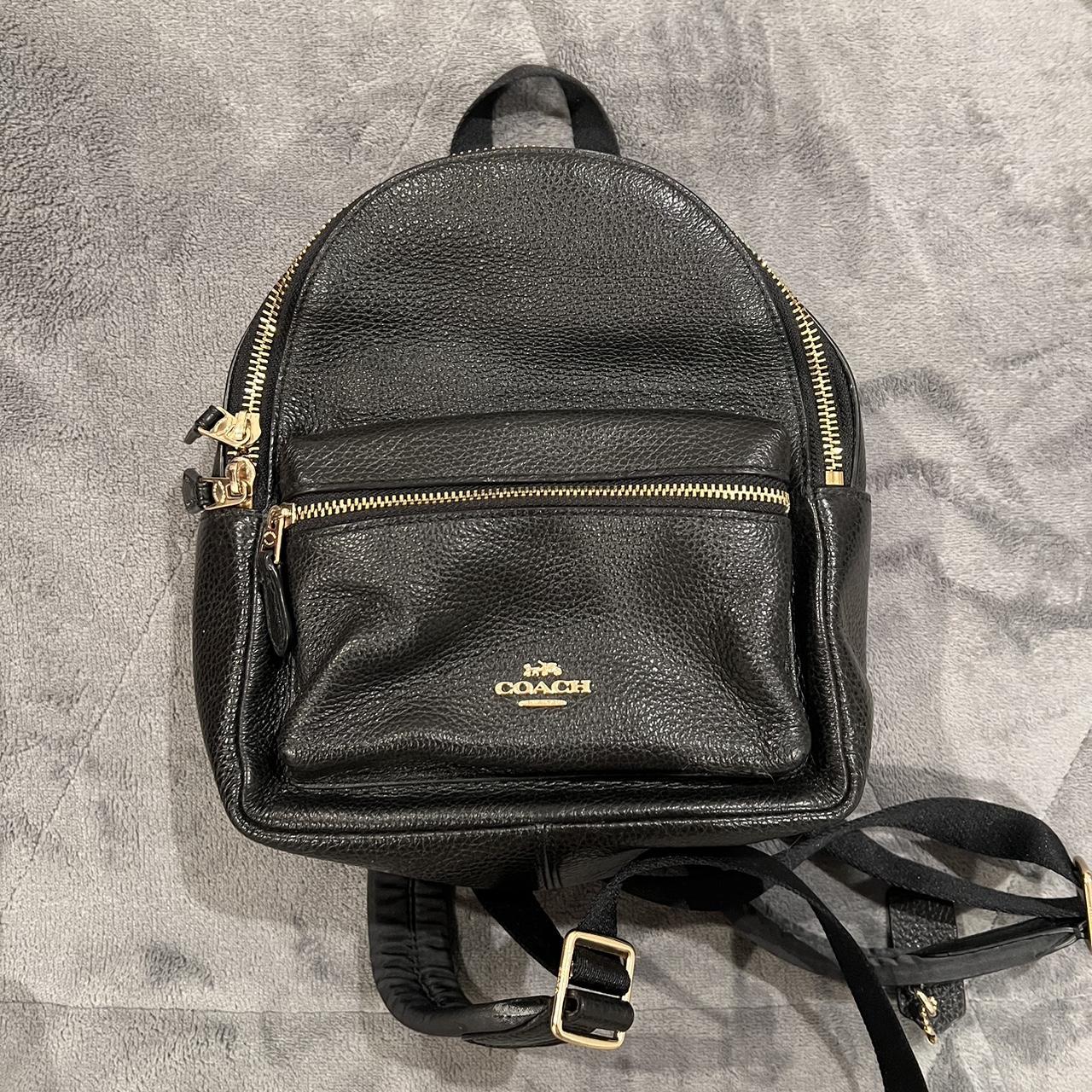 Black mini Charlie backpack in pebble leather Brand... - Depop