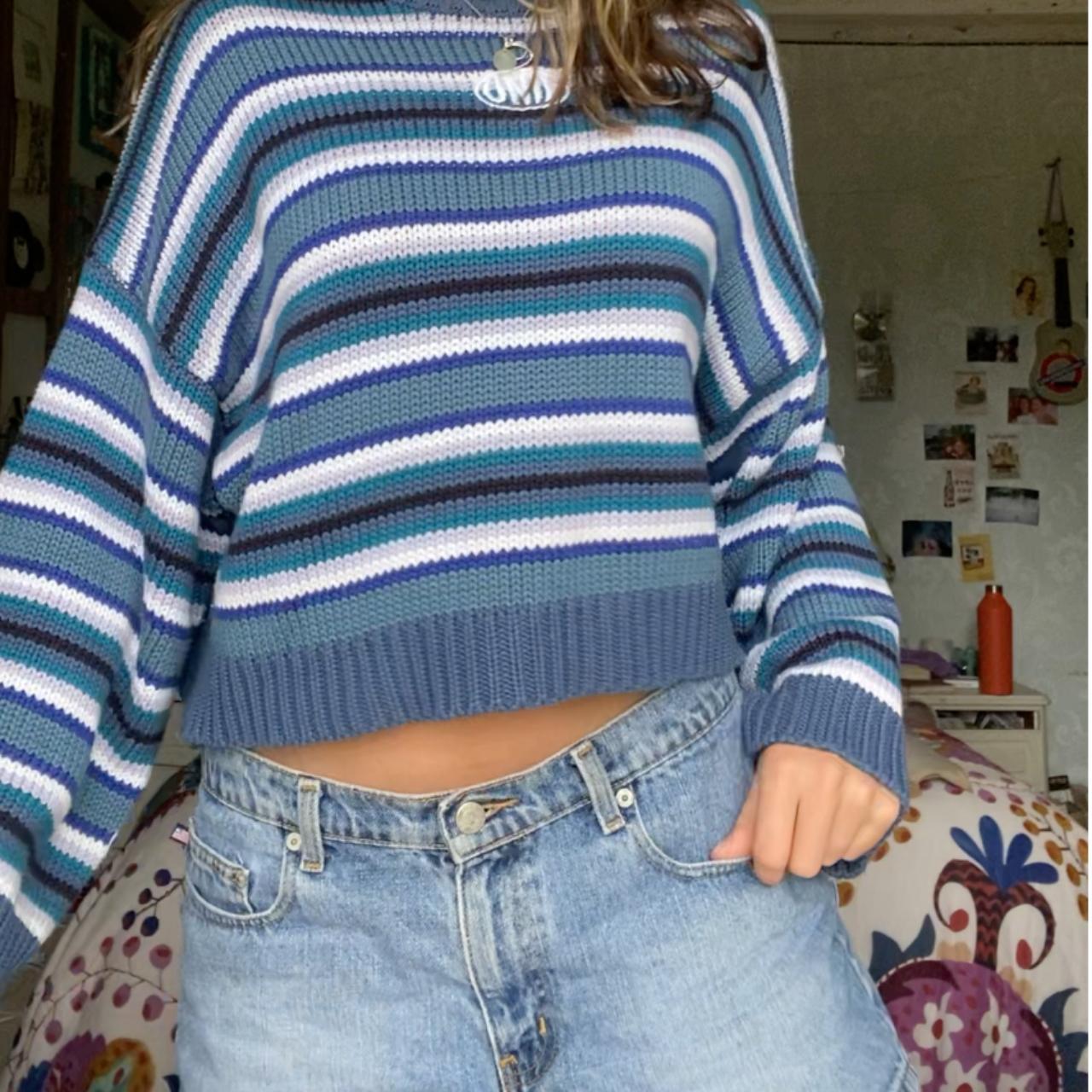 UNIF blue striped 'Clarissa' jumper. AMAZING piece,... - Depop