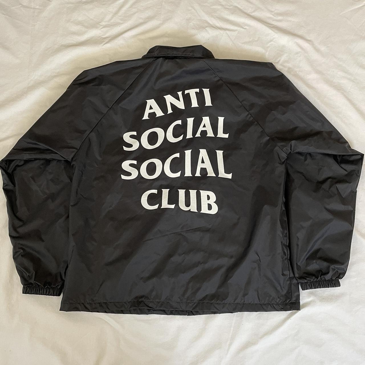 Anti Social Social Club Men's Black and White Jacket | Depop