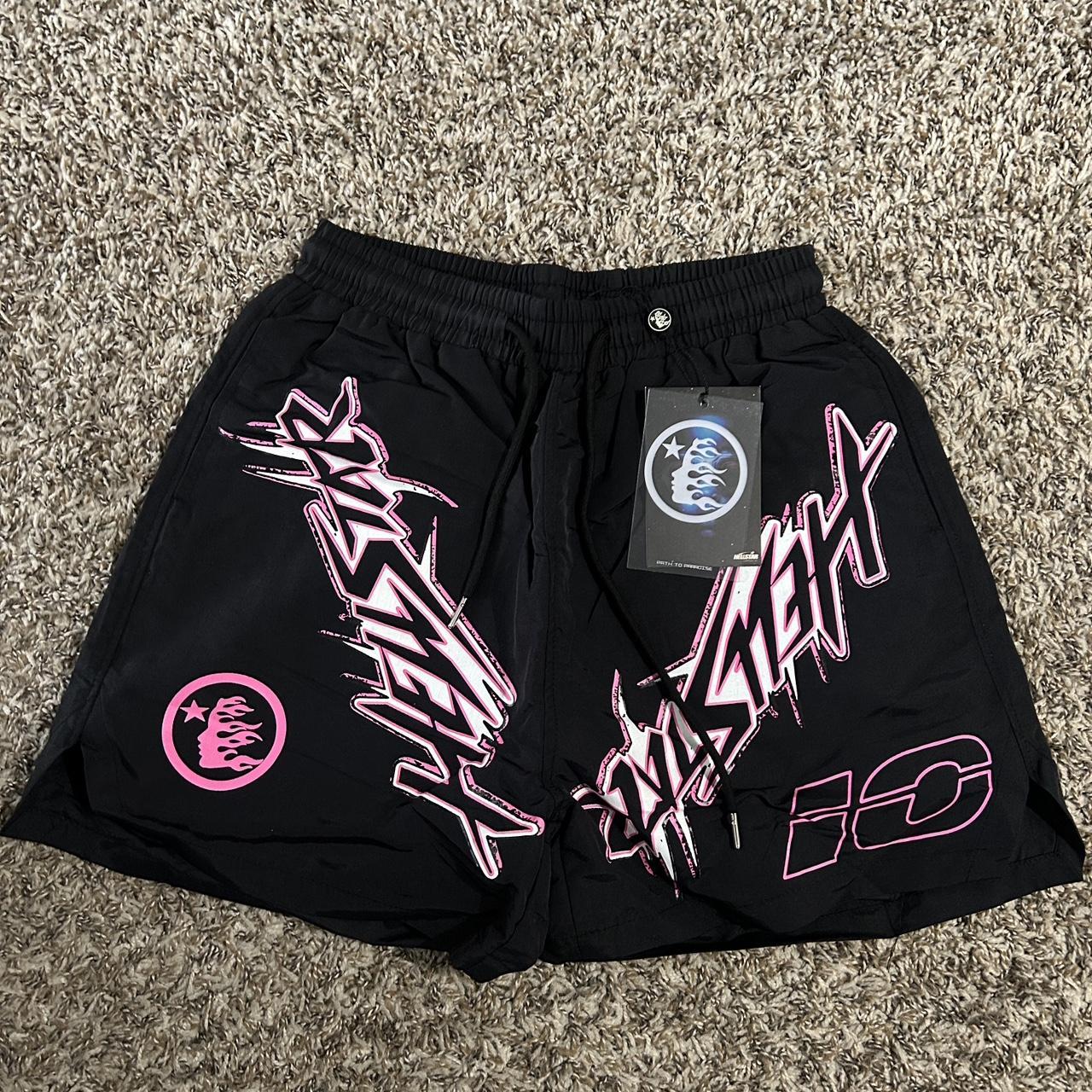 Authentic Black and pink hell star shorts Will ship... | Depop